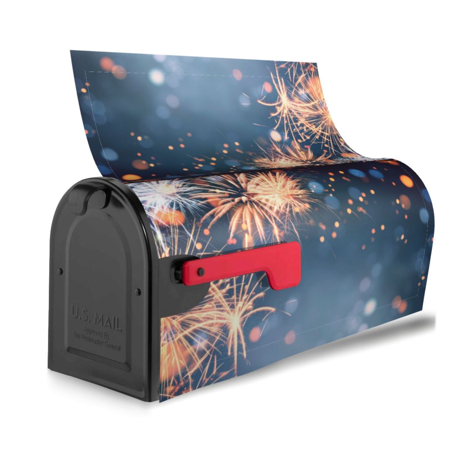 Bingfone Gold And Blue Fireworks Magnetic Mailbox Cover Standard Size ...