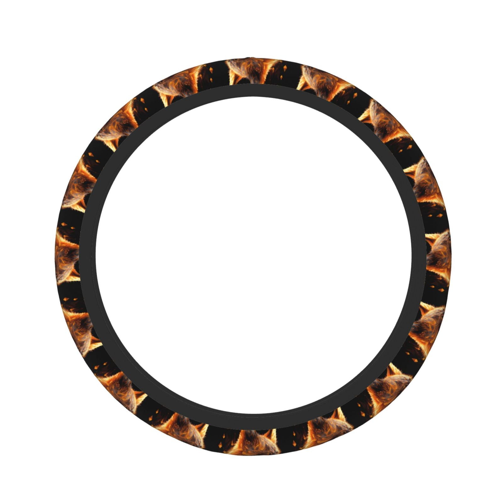 Bingfone Gold Flame Pattern Wolf Steering Wheel Cover - Universal 15 ...