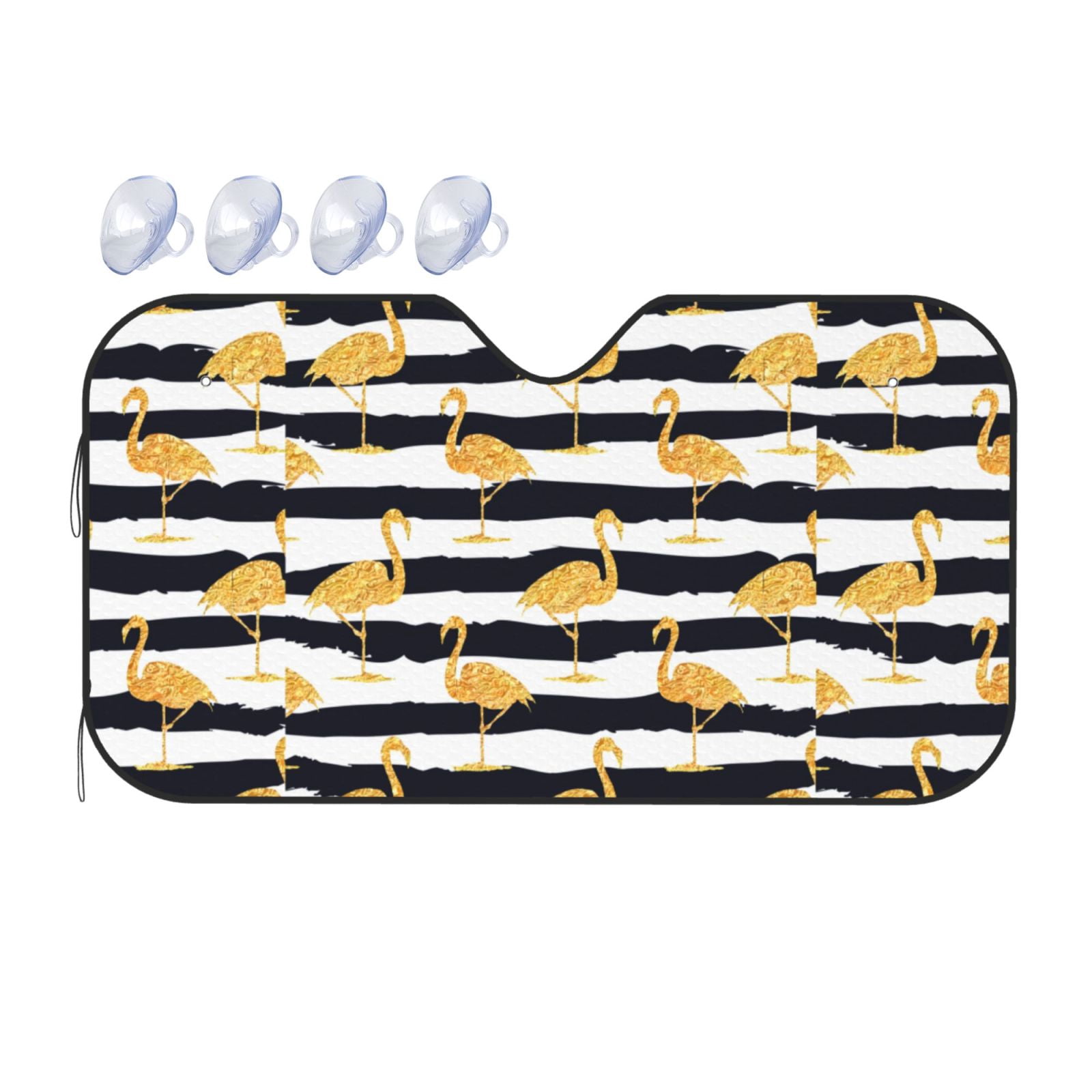 Bingfone Gold Flamingo Car Windshield Sunshade,Sun Foldable Sun Shield ...