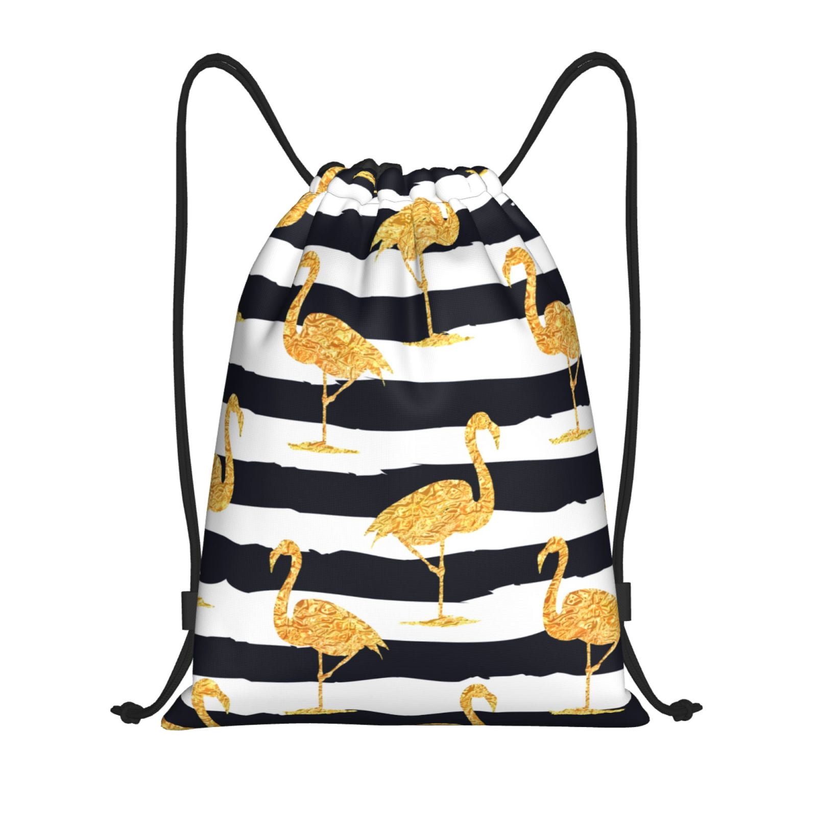Bingfone Gold Flamingo Drawstrings Backpacks Bags For Men Women Gym ...