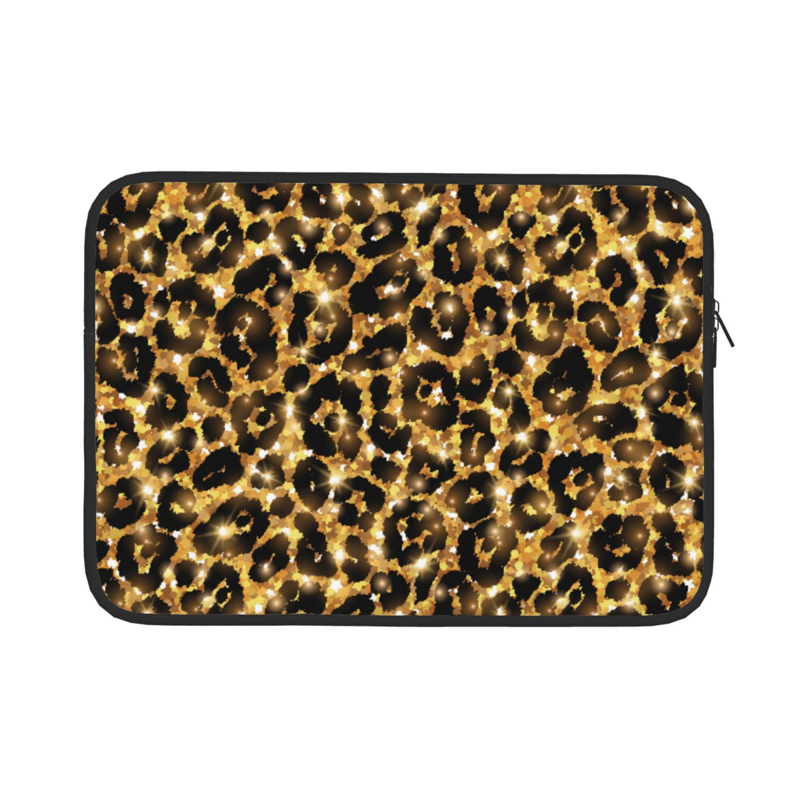 Bingfone Gold Glitter Leopard Laptop Sleeve Case 13 Inch, 360 ...