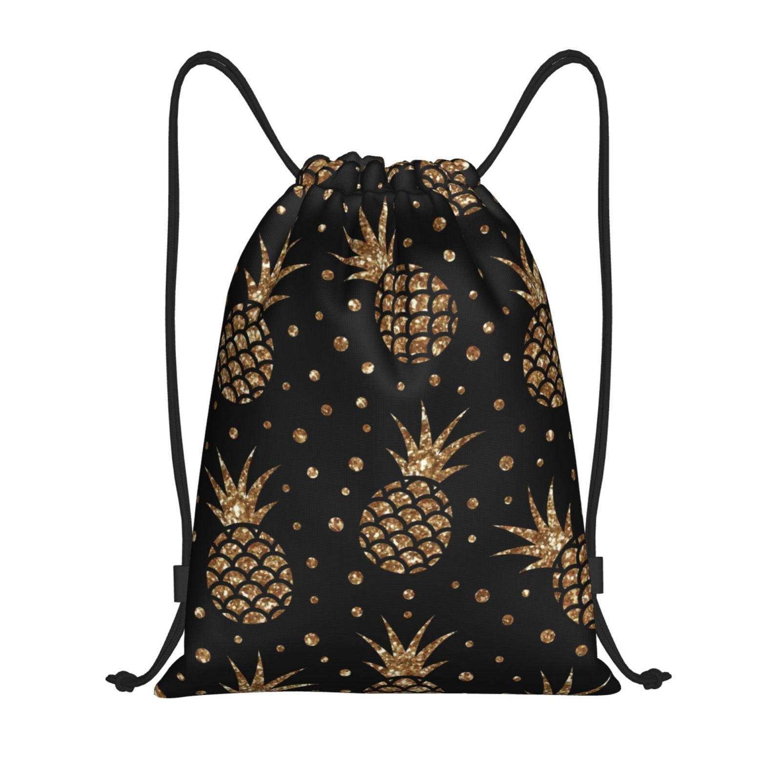 Bingfone Gold Glitter Pineapples Drawstrings Backpacks Bags For Men ...