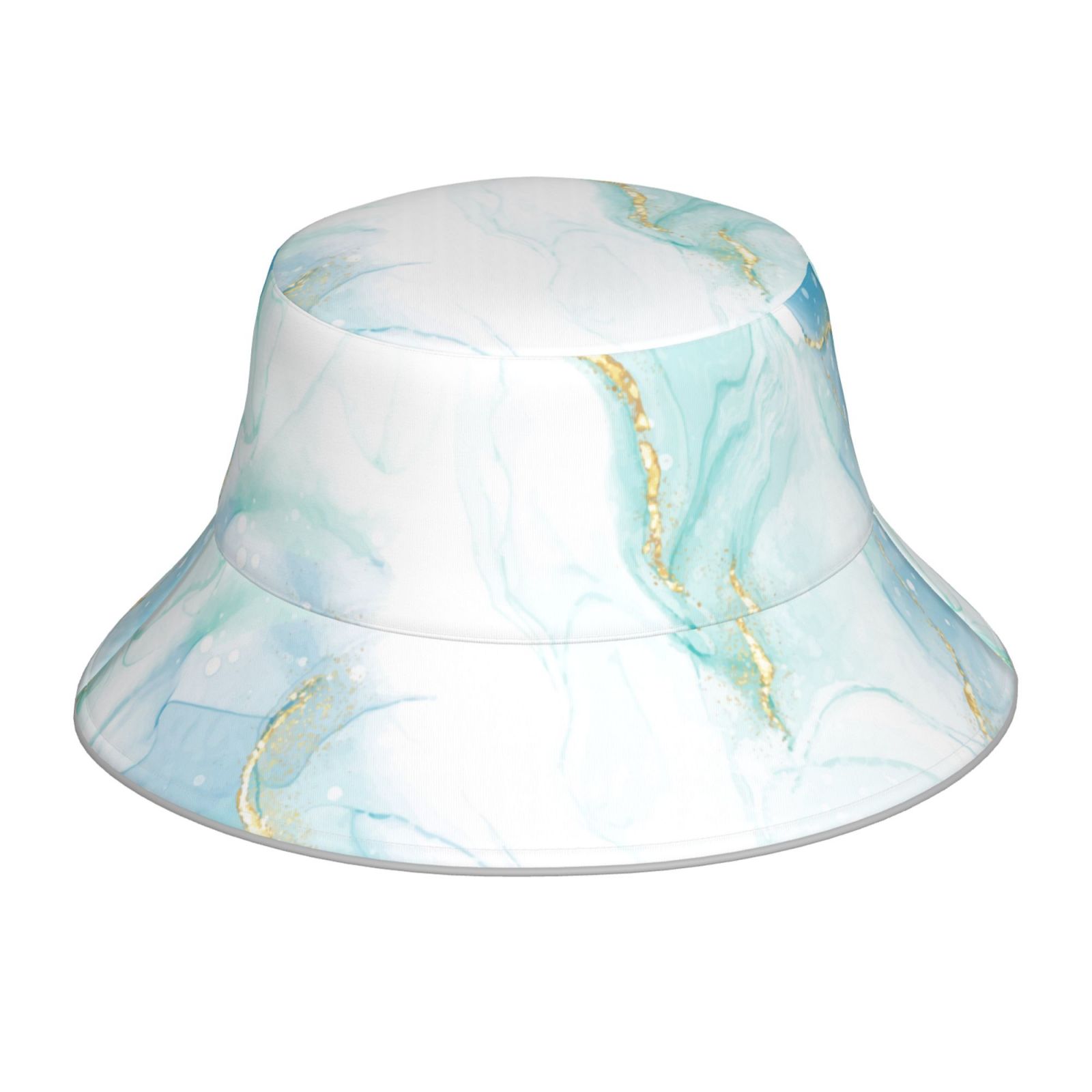 Bingfone Gold Lines Marble Watercolor Bucket Hat for Men Women,Packable ...