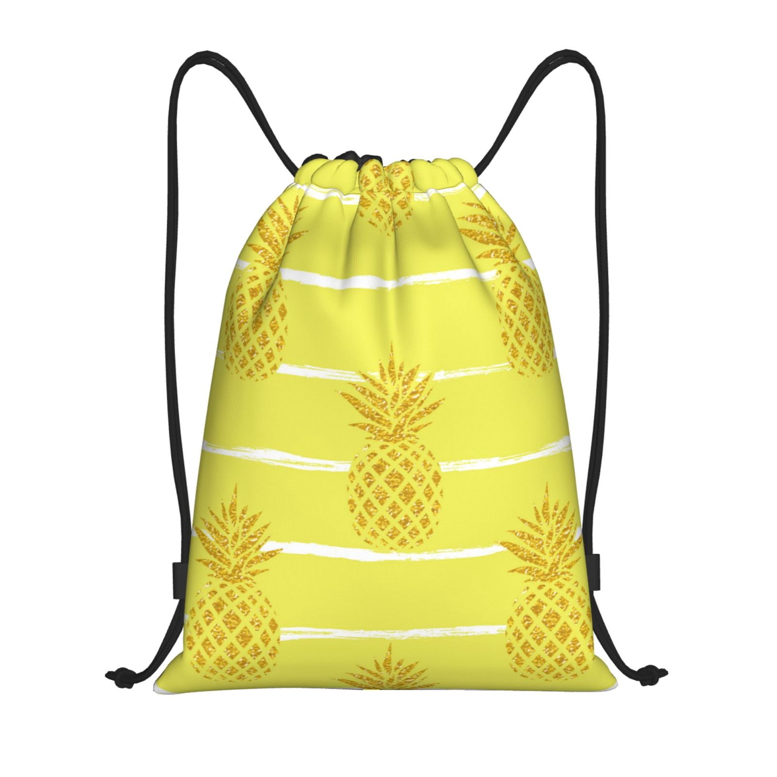 Bingfone Gold Pineapple Drawstrings Backpacks Bags For Men Women Gym ...