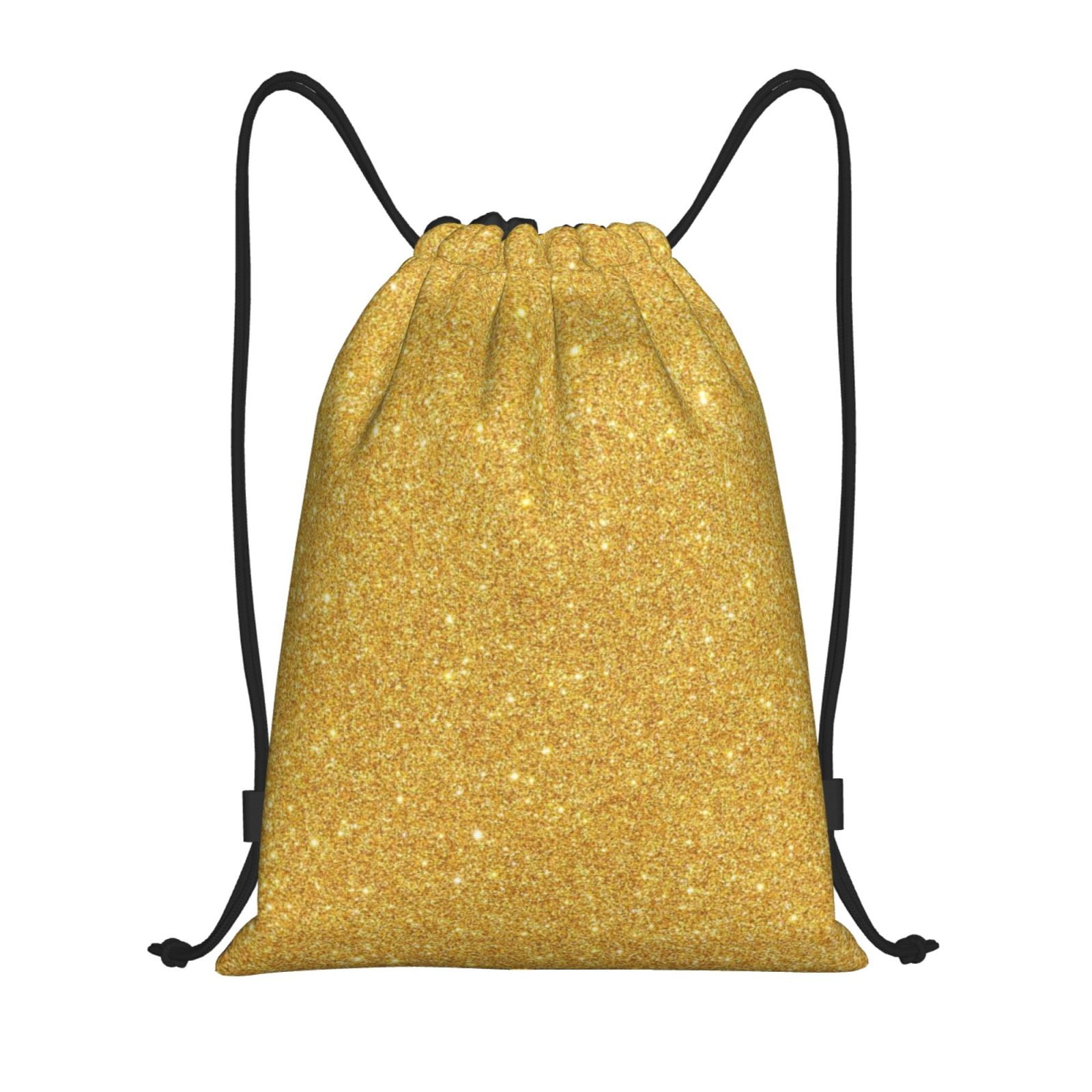 Bingfone Gold Shiny Drawstrings Backpacks Bags For Men Women Gym ...