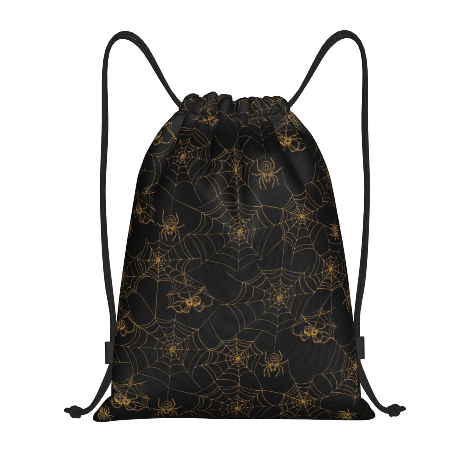 Bingfone Gold Spiders And Cobwebs Drawstrings Backpacks Bags for Men ...
