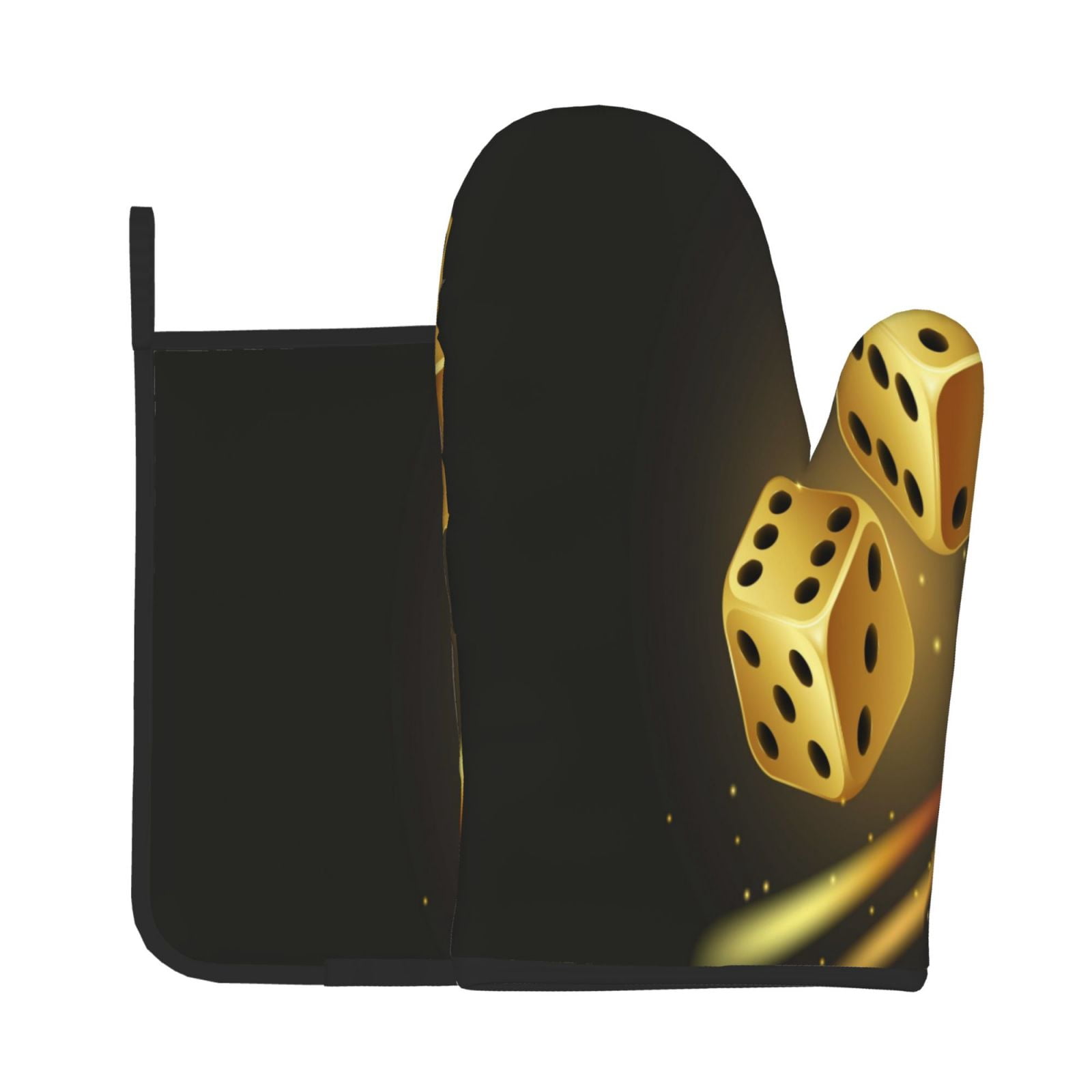 Bingfone Golden Dice Print Oven Mitts Pot Holders Set 2 PCS for Kitchen ...
