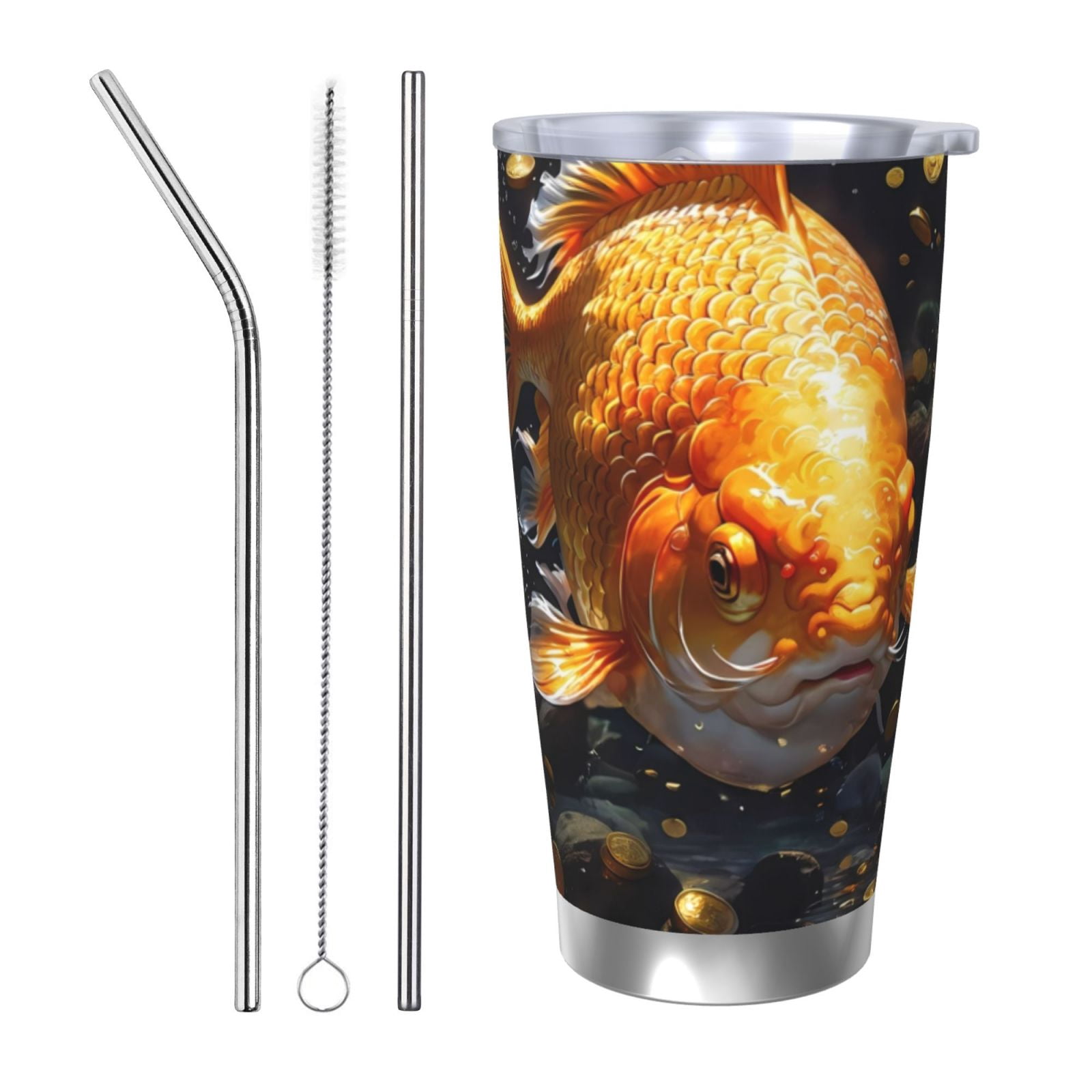 Bingfone Golden Koi And Treasure for 20 Oz Stainless Steel Travel Mug ...