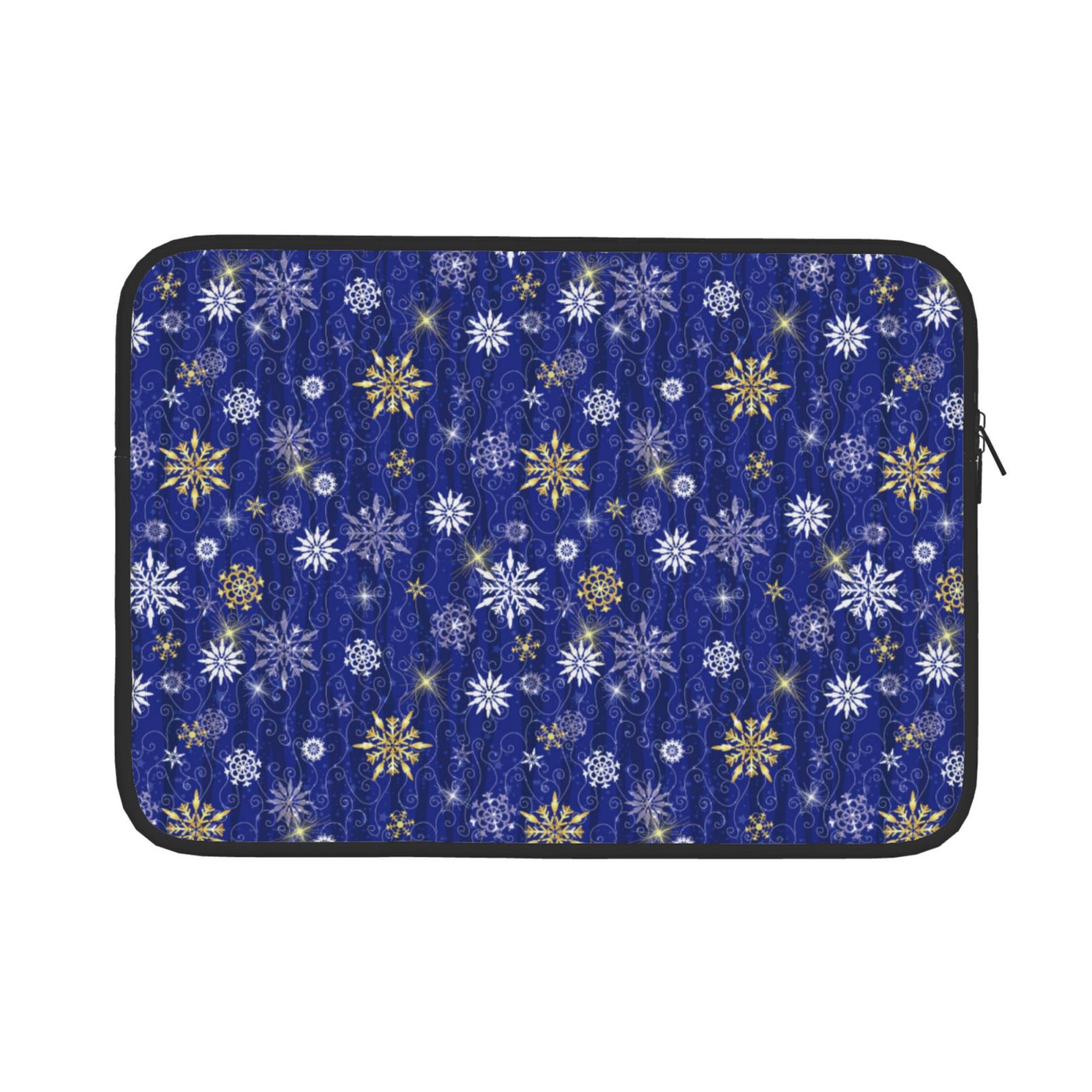 Bingfone Golden Snowflakes Royal Blue Laptop Sleeve Case 13 inch , 360 ...