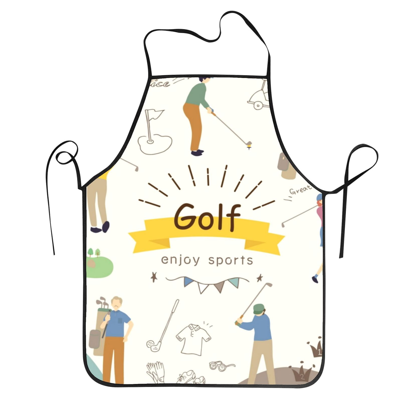 Bingfone Golf Icons And Golfer for Tie-up Apron, Unisex Waterproof and ...