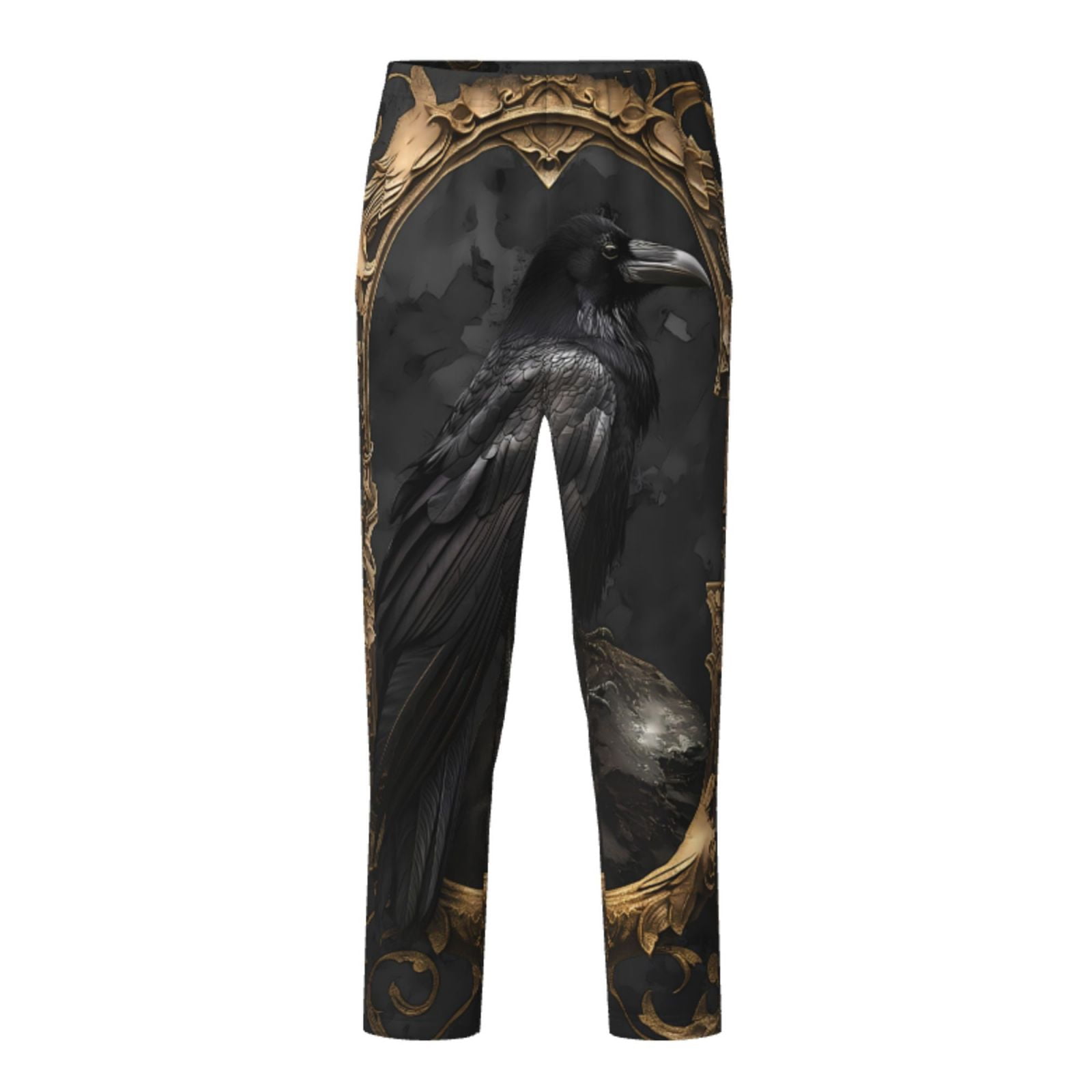 Bingfone Gothic Raven Portrait Print Boys Girls Pajama Pants Lounge ...