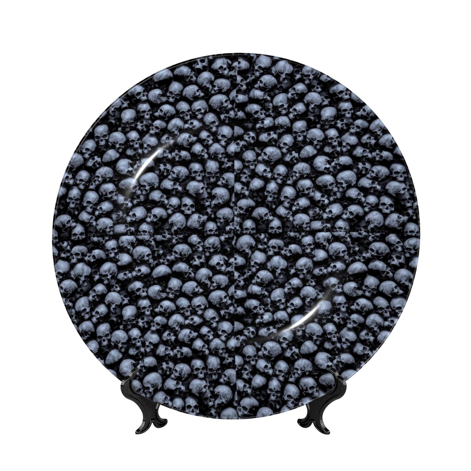 Bingfone Gothic Skull Print Bone China Dinner Decorative Plates ...