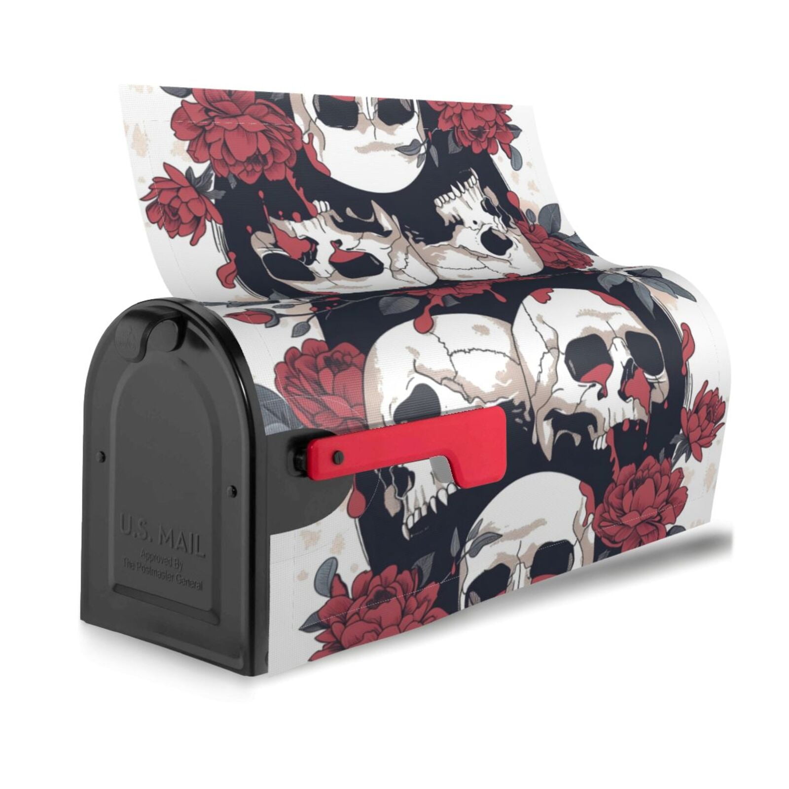 Bingfone Gothic Skulls And Roses Magnetic Mailbox Cover Standard Size ...