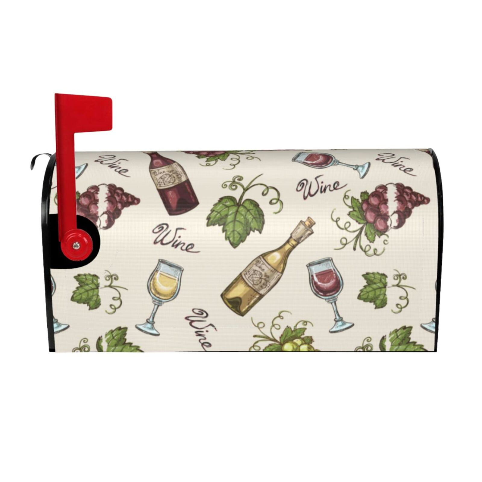 Bingfone Grapes Bbottles Wine Magnetic Mailbox Cover Standard Size For ...