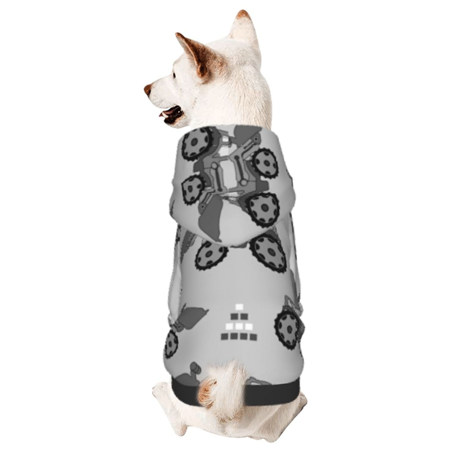 Bingfone Gray Tractor Dog Clothes Hoodie, Pet Winter Coat,Puppy ...