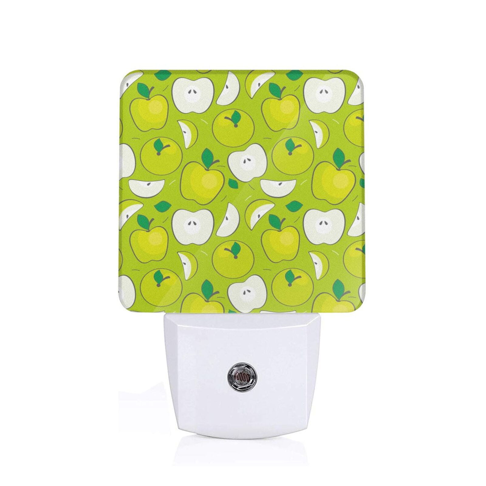 Bingfone Green Apple Print Night Lights Plug into Wall,Dusk to Dawn ...