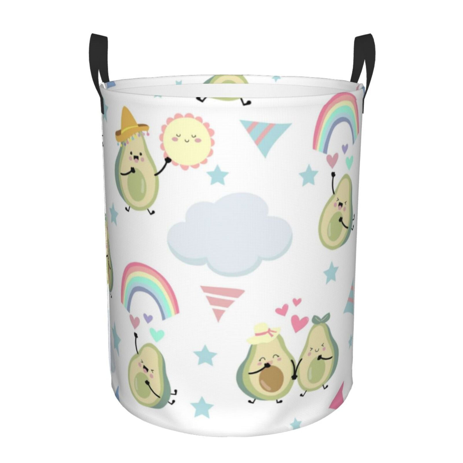 Bingfone Green Blue Avocado Waterproof Foldable Laundry Hamper Bucket ...