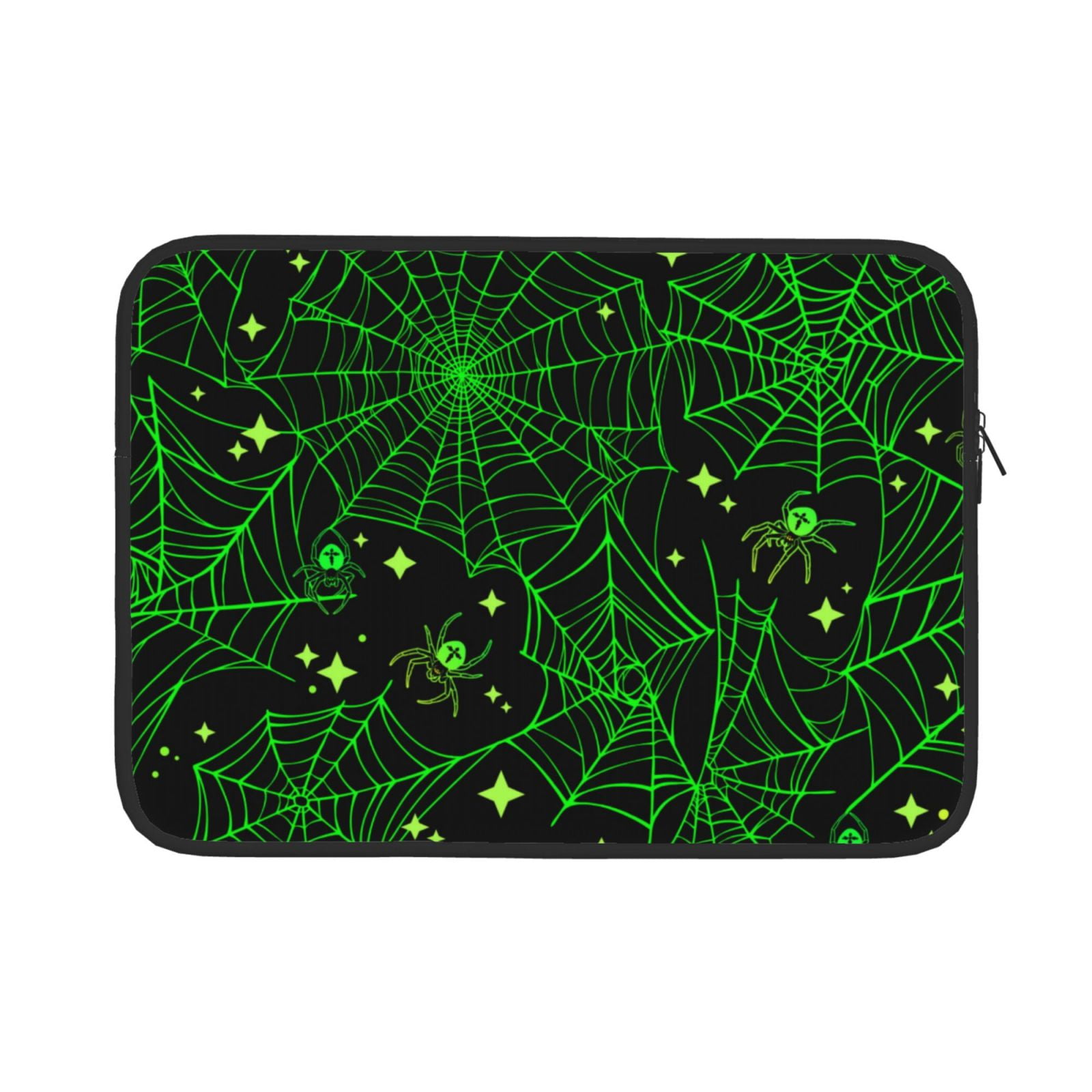 Bingfone Green Bright Web With Spiders Laptop Sleeve Case 13 Inch, 360 ...