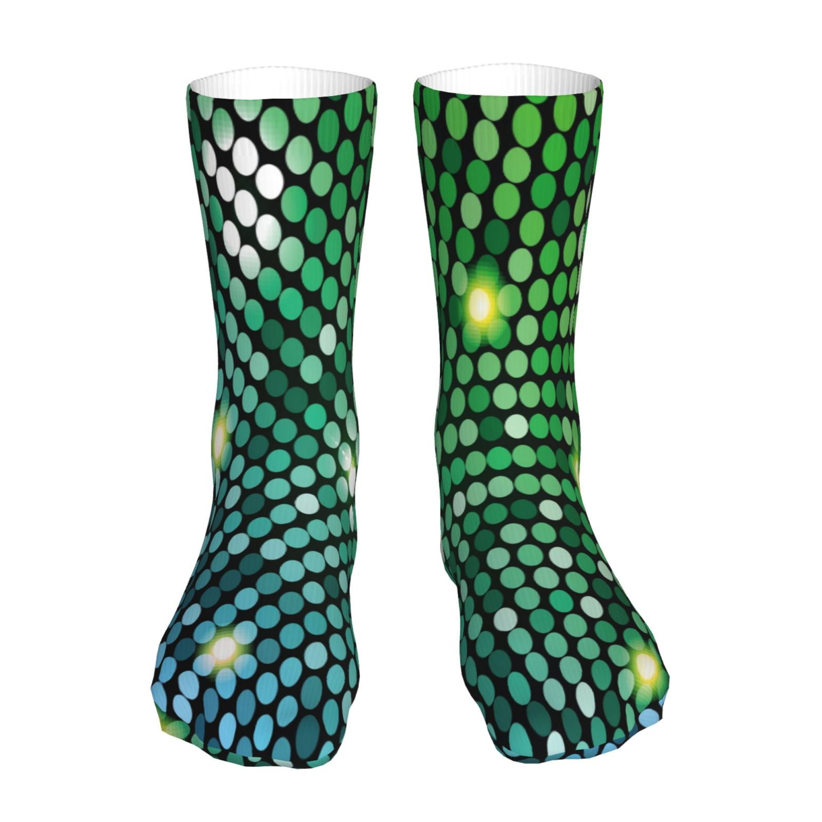 Bingfone Green Disco Lights Prirnt Women's Men's Fun Pattern and Solid ...