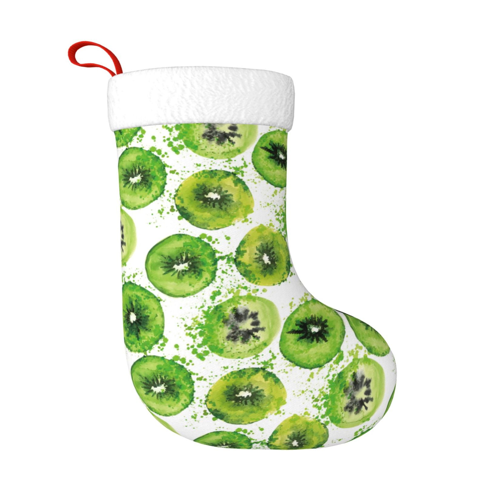 Bingfone Green Kiwi Print Personalized Christmas Stocking - Snowman ...