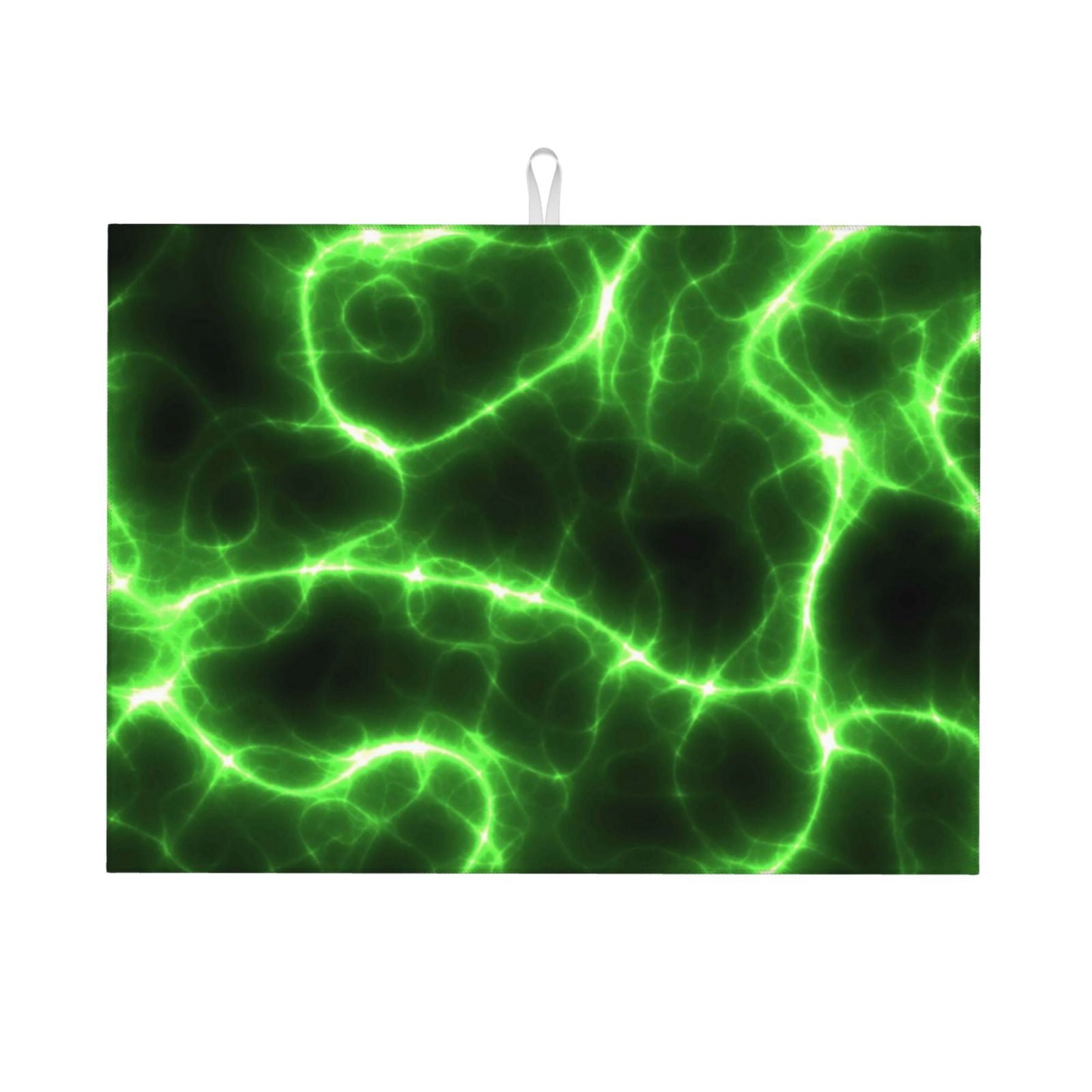 Bingfone Green Lightning ,18" X 24"Dish Drying Mat For Kitchen Counter ...