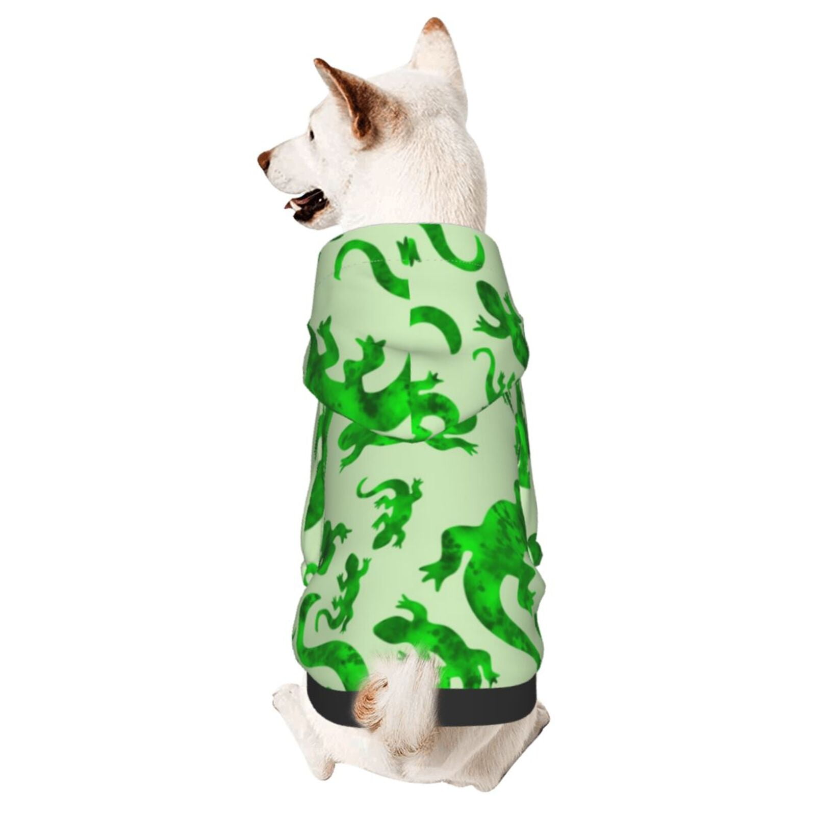 Bingfone Green Lizard Dog Clothes Hoodie, Pet Winter Coat,Puppy ...