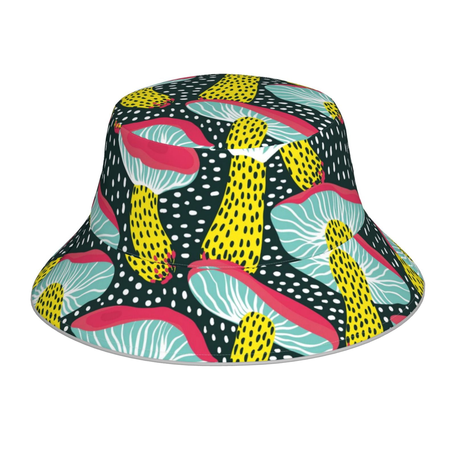 Bingfone Green Mushroom Bucket Hat For Men Women,Packable Reversible Printed Sun Hats,Fisherman ...
