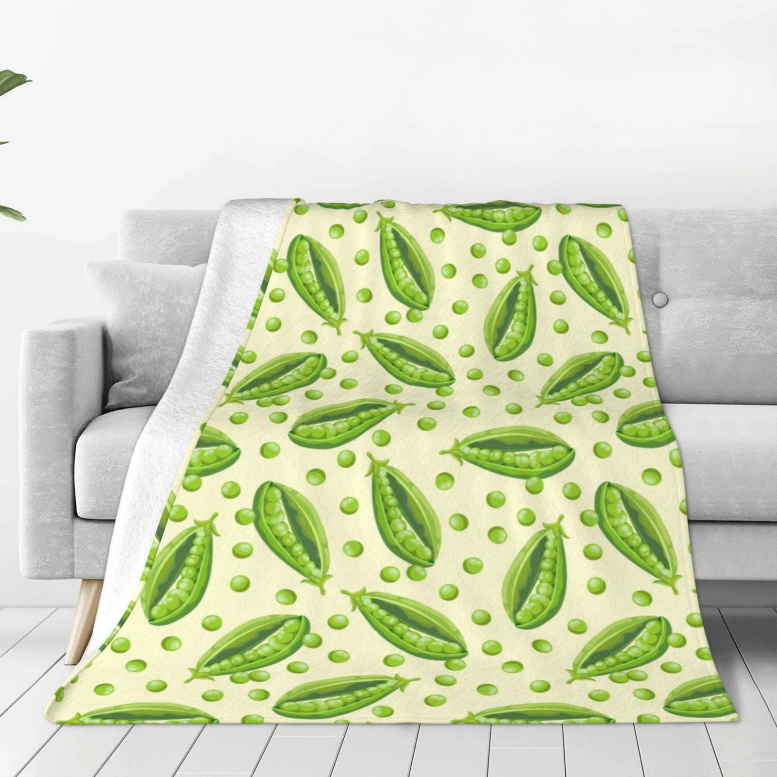 Bingfone Green Peas Print Flannel Fleece Blanket Throw Blanket for Bed ...