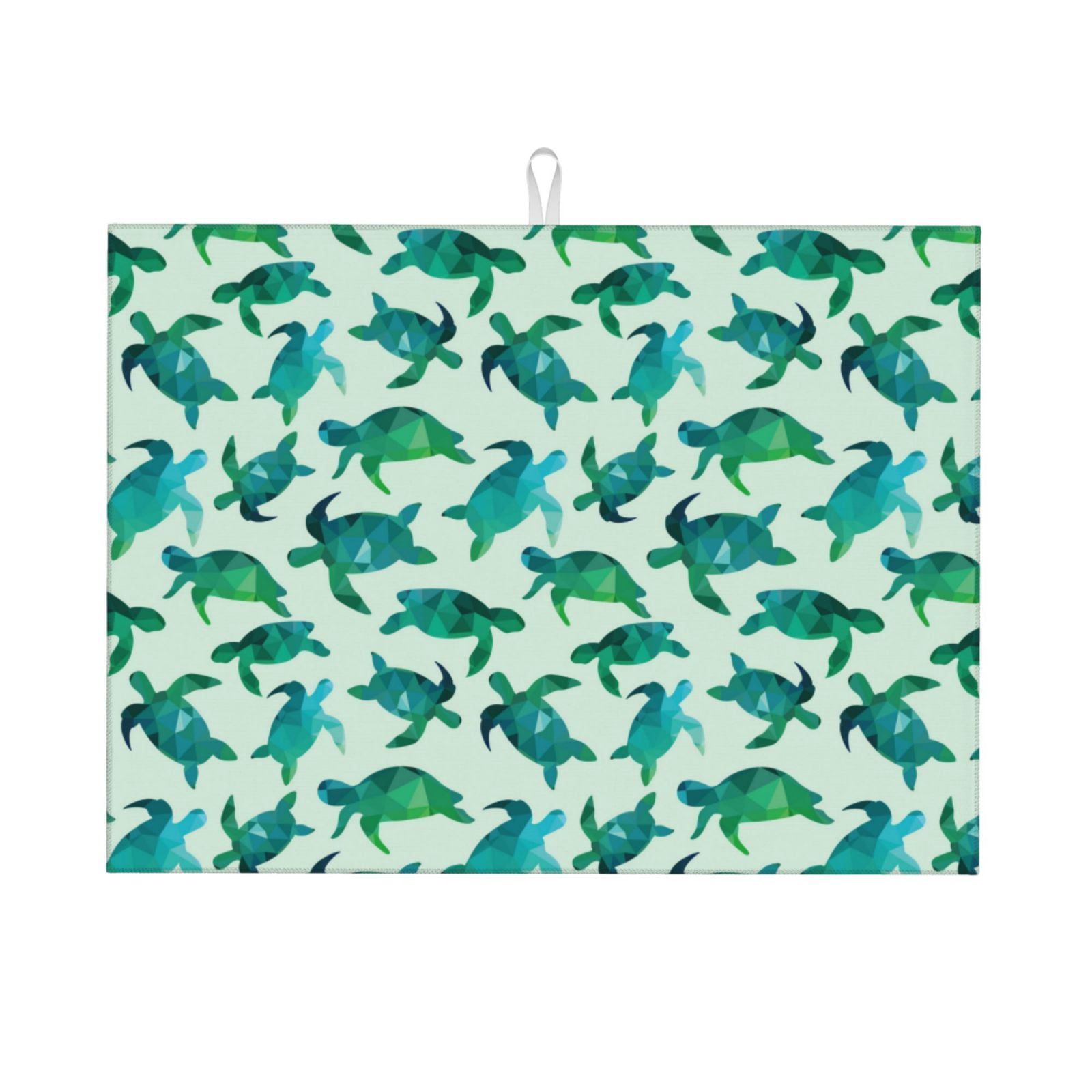 Bingfone Green Sea Turtle ,18" x 24"Dish Drying Mat for Kitchen Counter ...