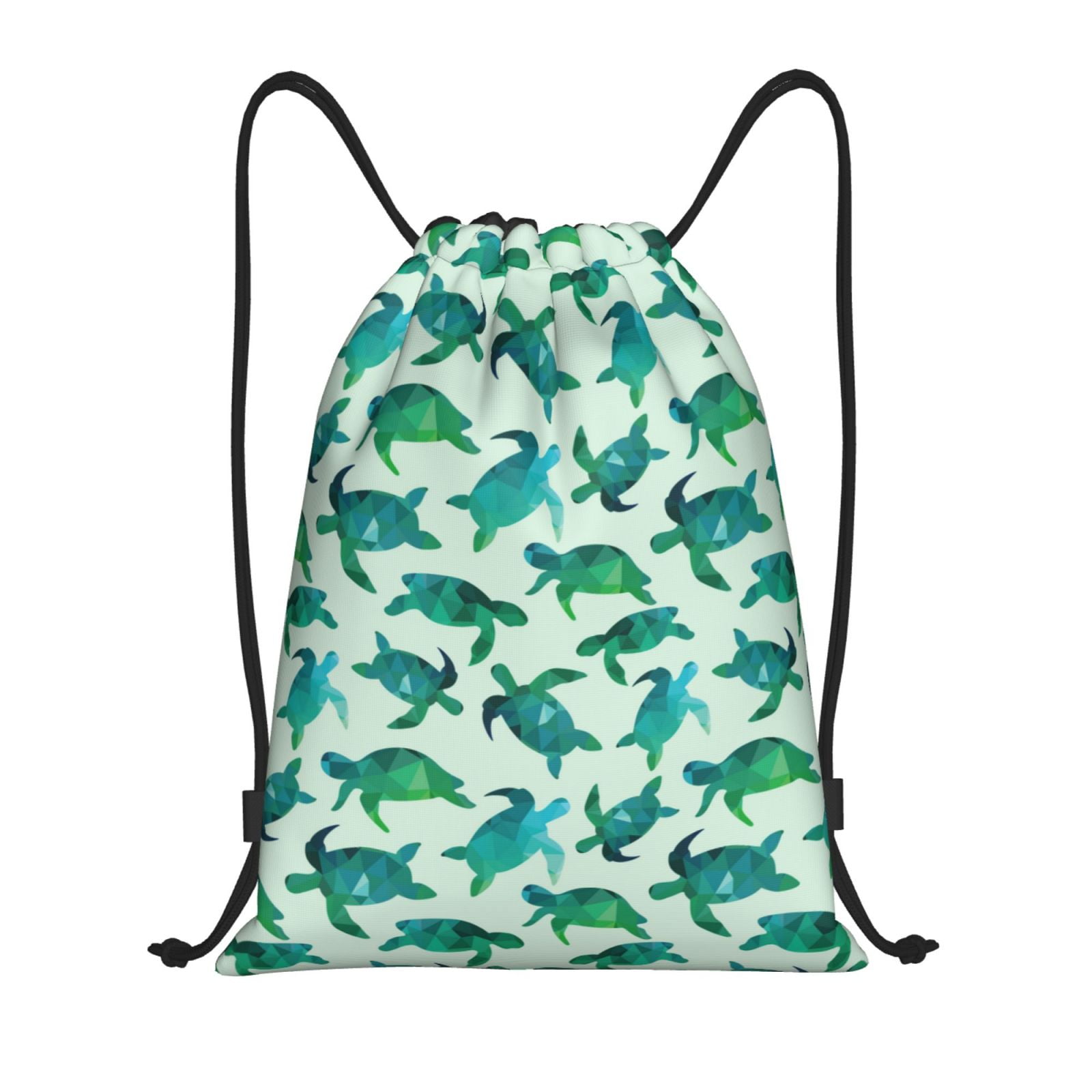 Bingfone Green Sea Turtle Drawstrings Backpacks Bags for Men Women Gym ...
