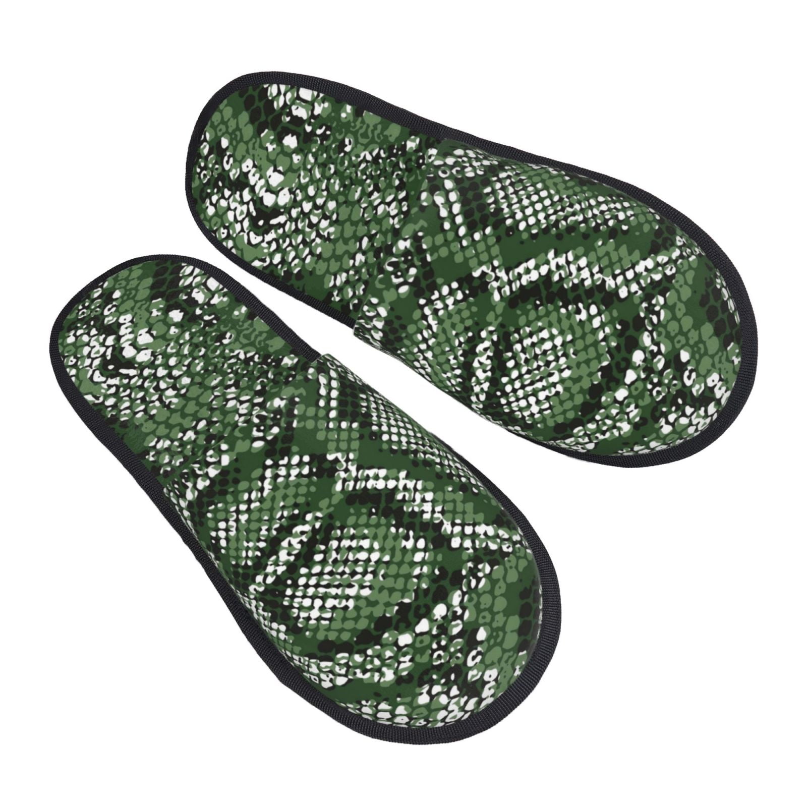 Bingfone Green Snakeskin House Slippers For Women Men With Soft Rubber ...