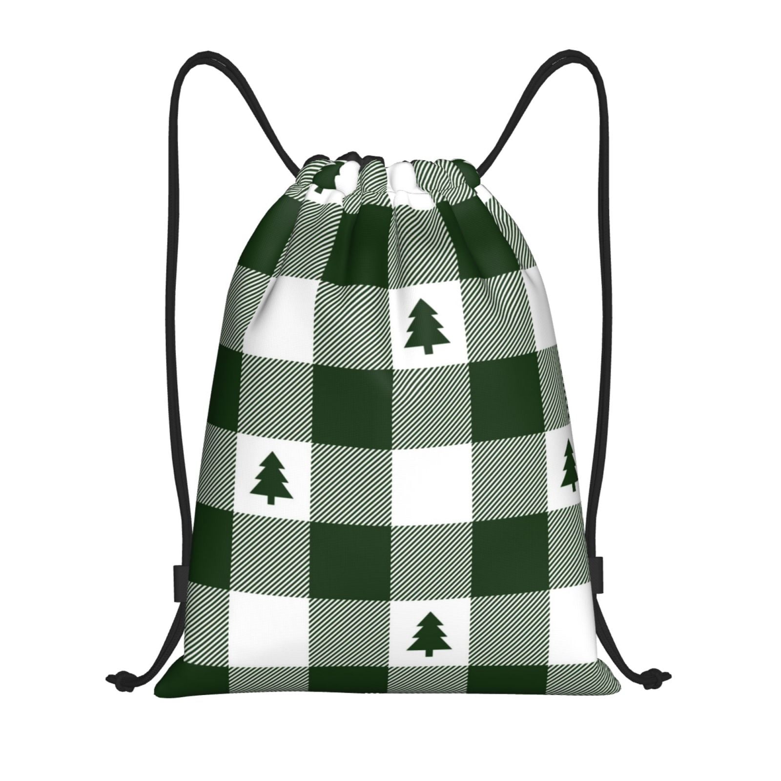 Bingfone Green White Lumberjack Plaid Drawstrings Backpacks Bags For ...