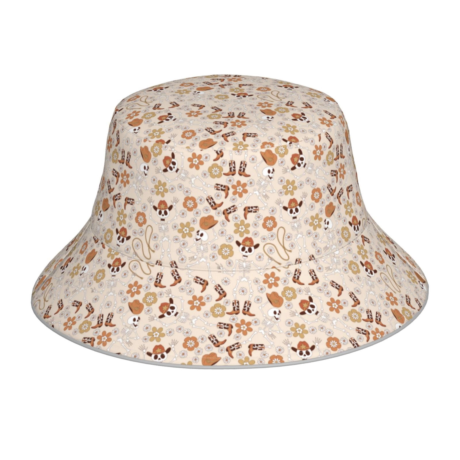 Bingfone Halloween Dancing Cowboy Skeleton Bucket Hat for Men Women ...