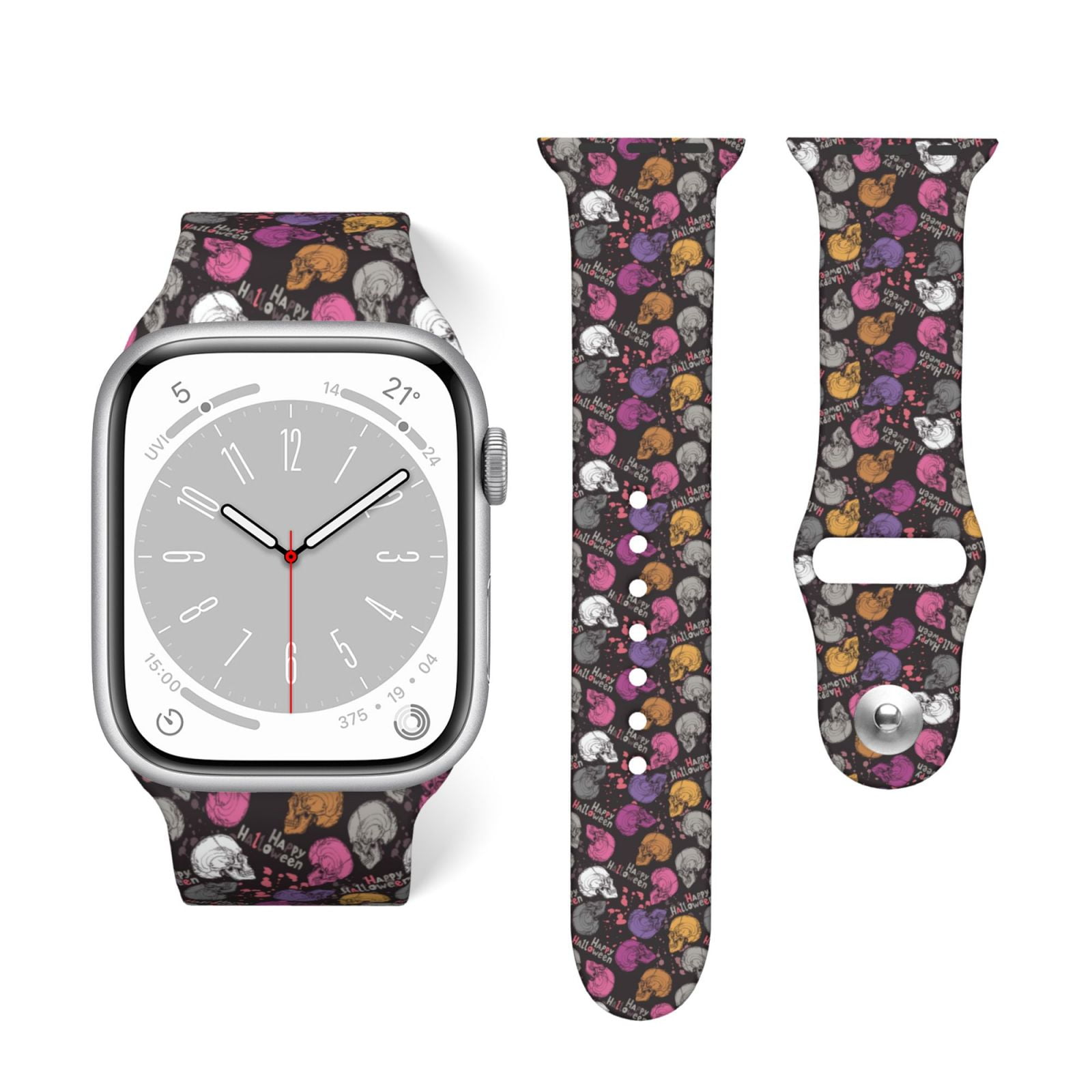 Bingfone Halloween Skeleton Print Compatible with Apple Watch Band ...
