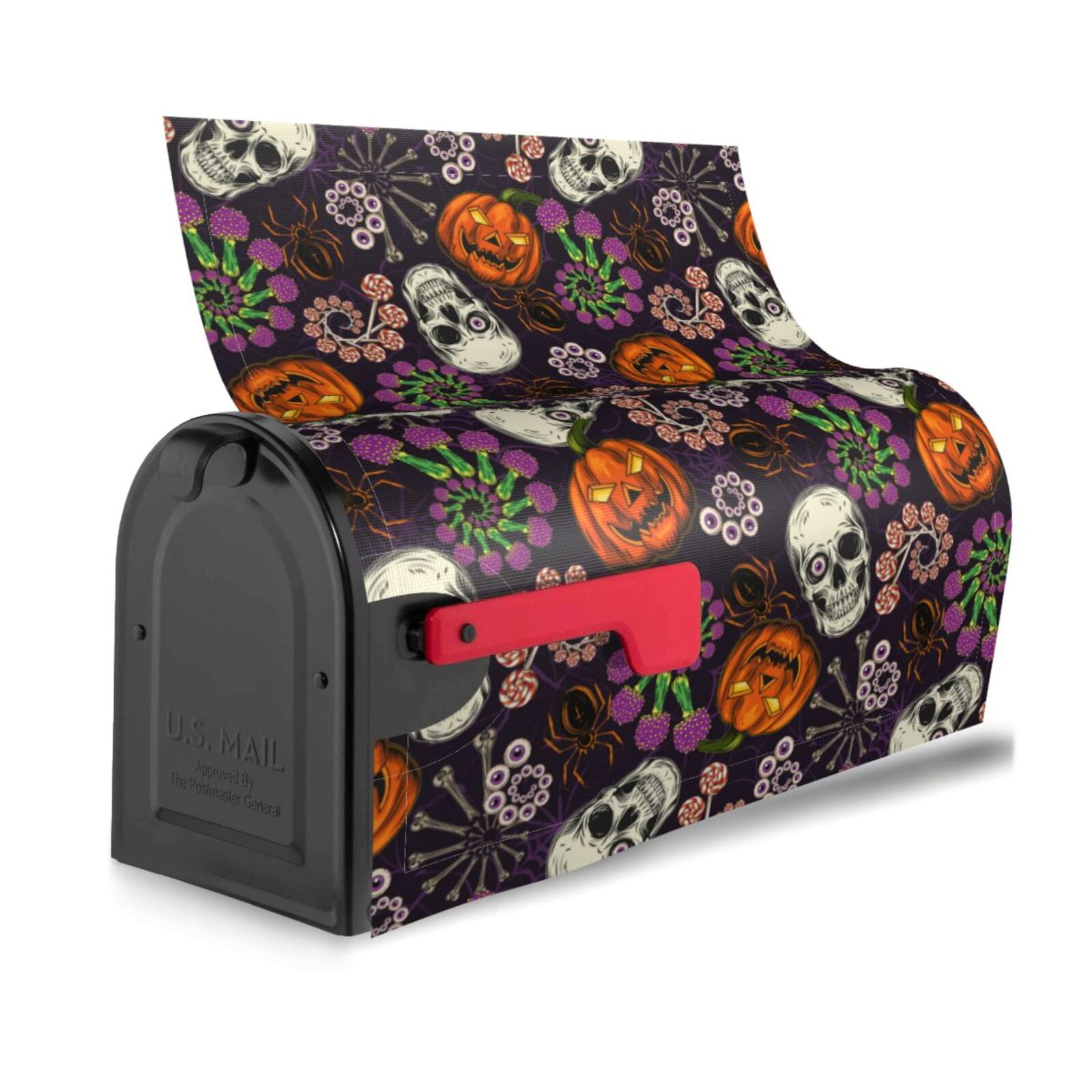 Bingfone Halloween With Skull Magnetic Mailbox Cover Standard Size for ...