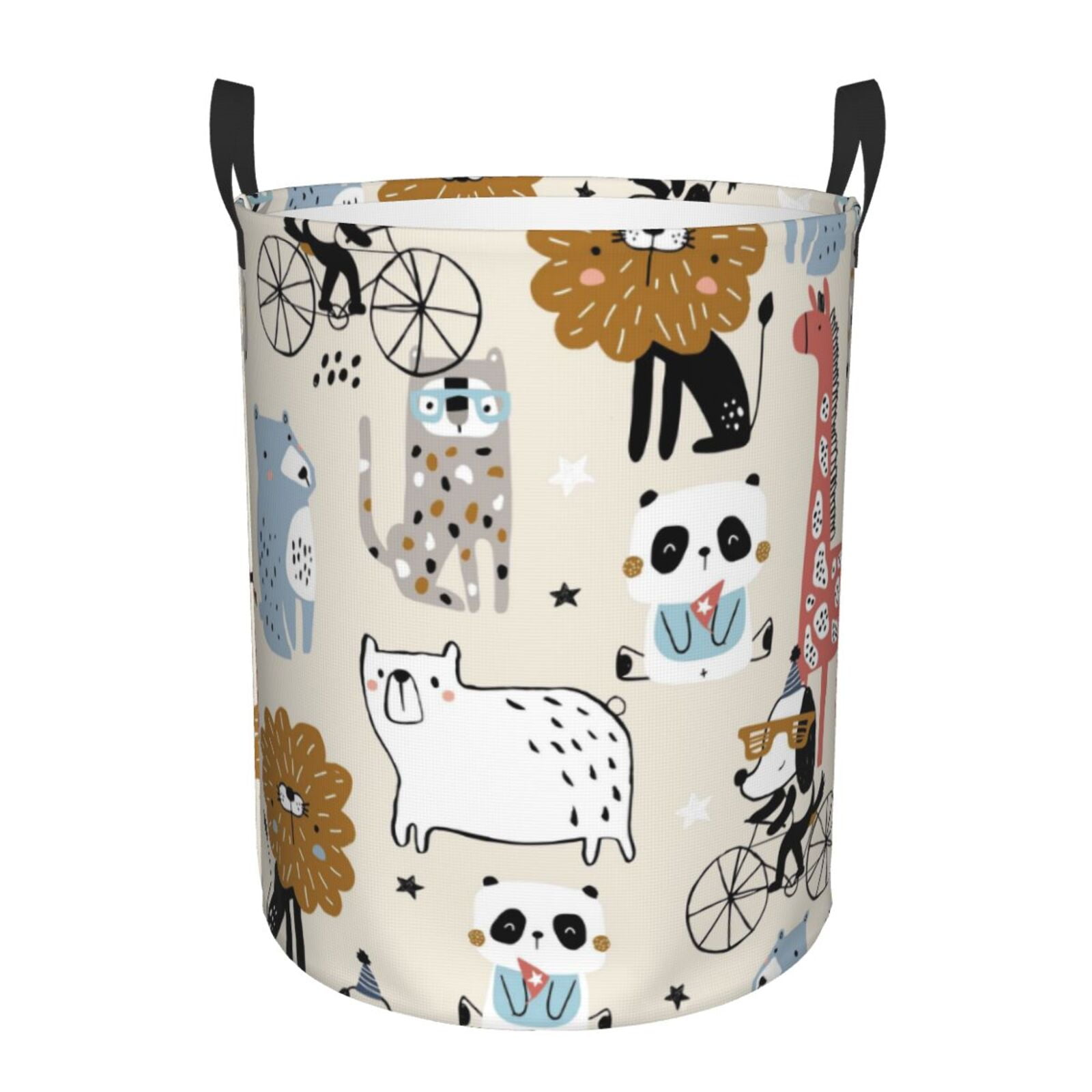 Bingfone Hand Drawn Animals Waterproof Foldable Laundry Hamper Bucket ...
