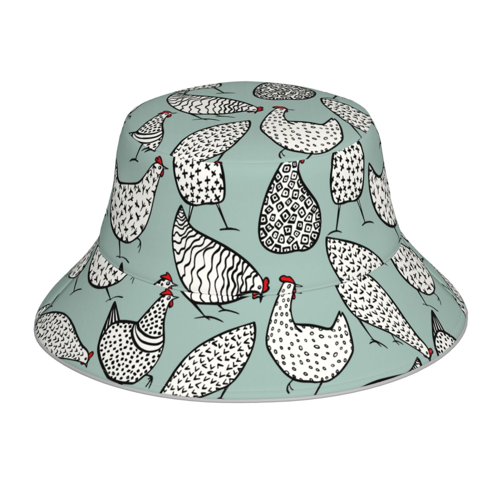 Bingfone Hand Drawn Chickens Bucket Hat For Men Women,Packable ...