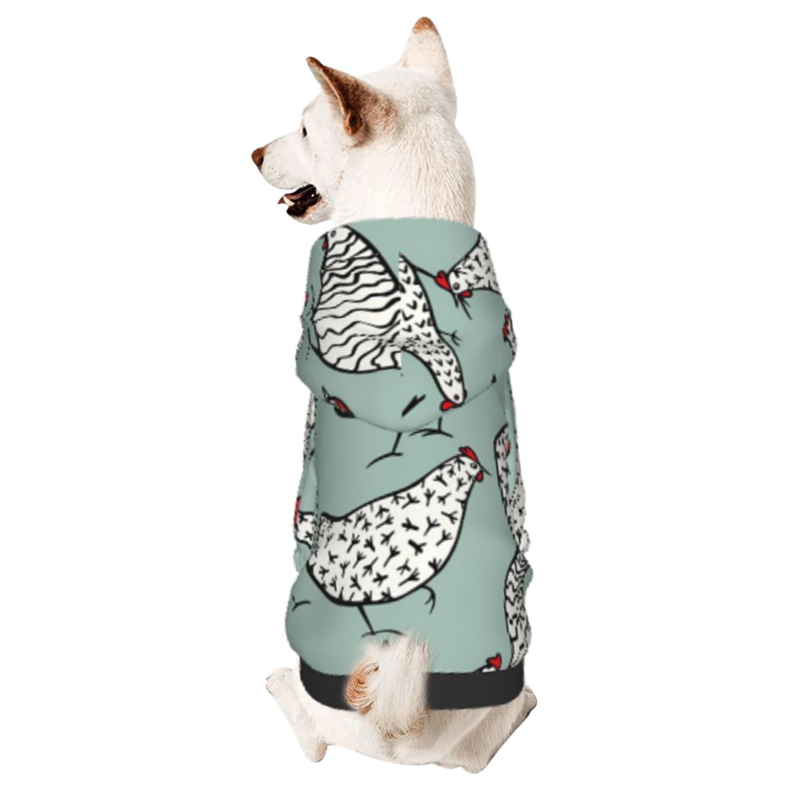 Bingfone Hand Drawn Chickens Dog Clothes Hoodie, Pet Winter Coat,Puppy ...
