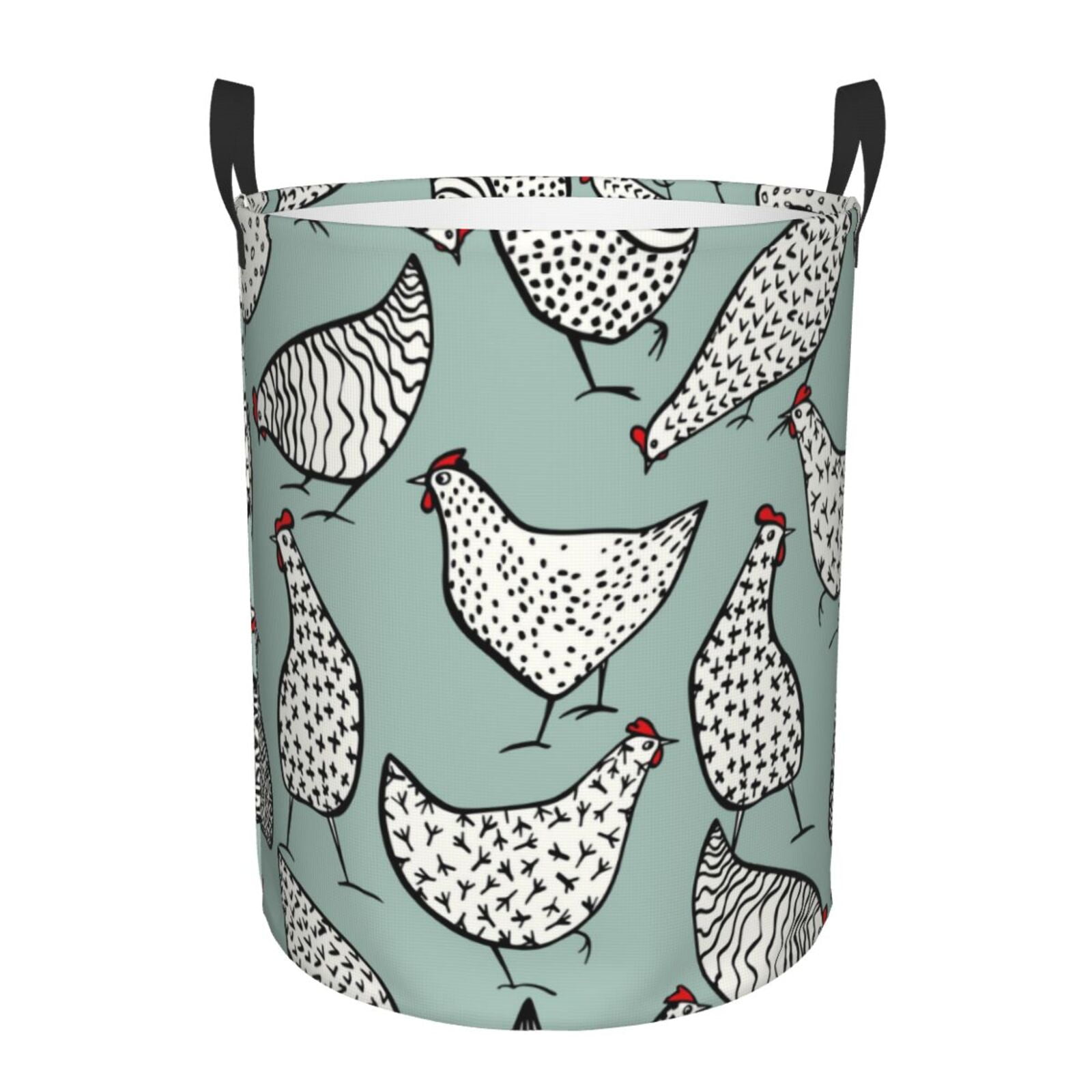 Bingfone Hand Drawn Chickens Waterproof Foldable Laundry Hamper Bucket ...