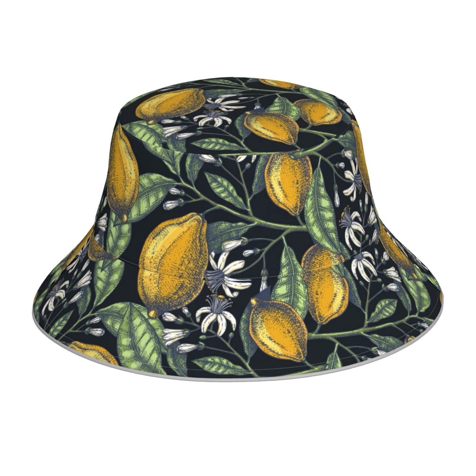 Bingfone Hand Drawn Citrus Fruits Elegant Lemons Bucket Hat For Men ...