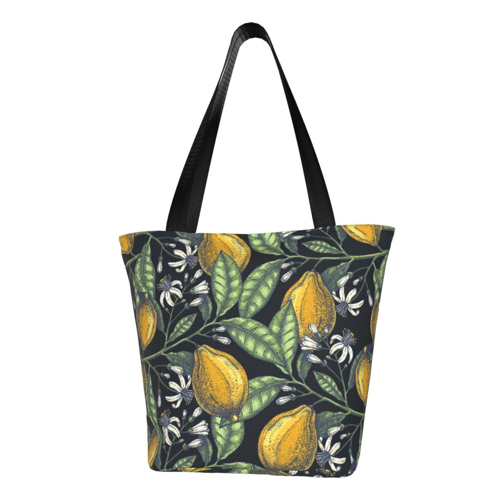 Bingfone Hand Drawn Citrus Fruits Elegant Lemons Women Shoulder Tote ...