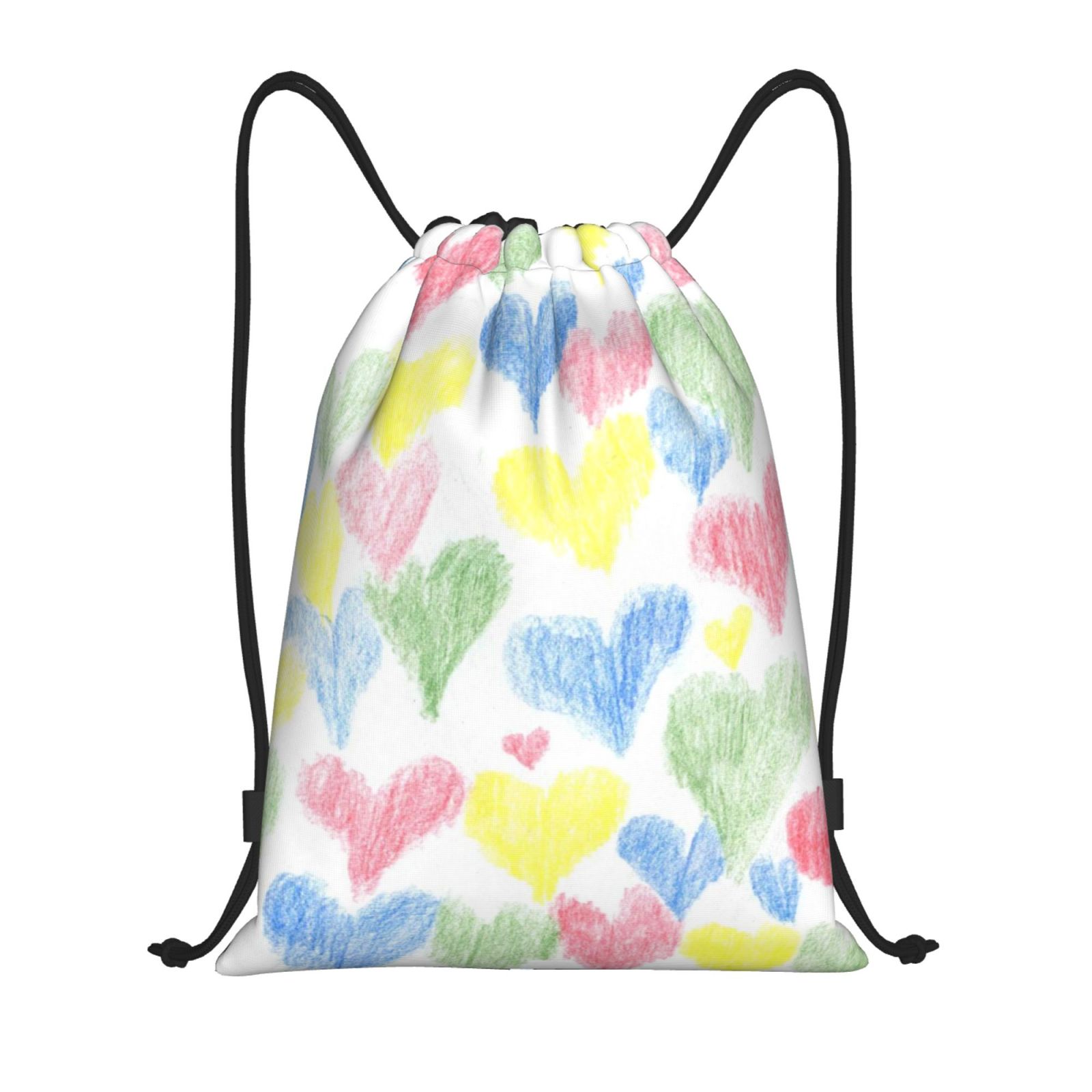 Bingfone Hand Drawn Colored Hearts Drawstrings Backpacks Bags For Men ...