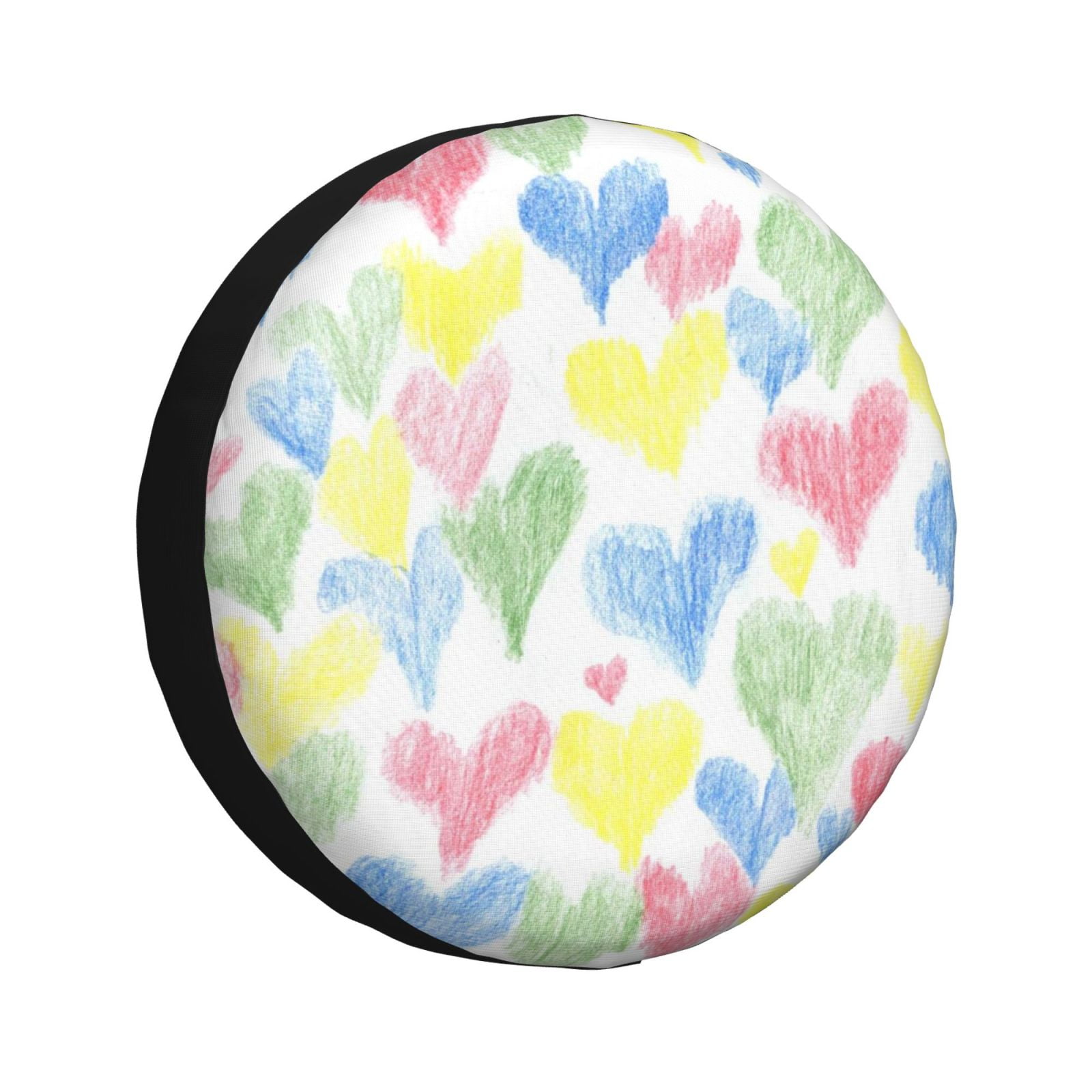 Bingfone Hand Drawn Colored Hearts Spare Tire Cover Weatherproof ...