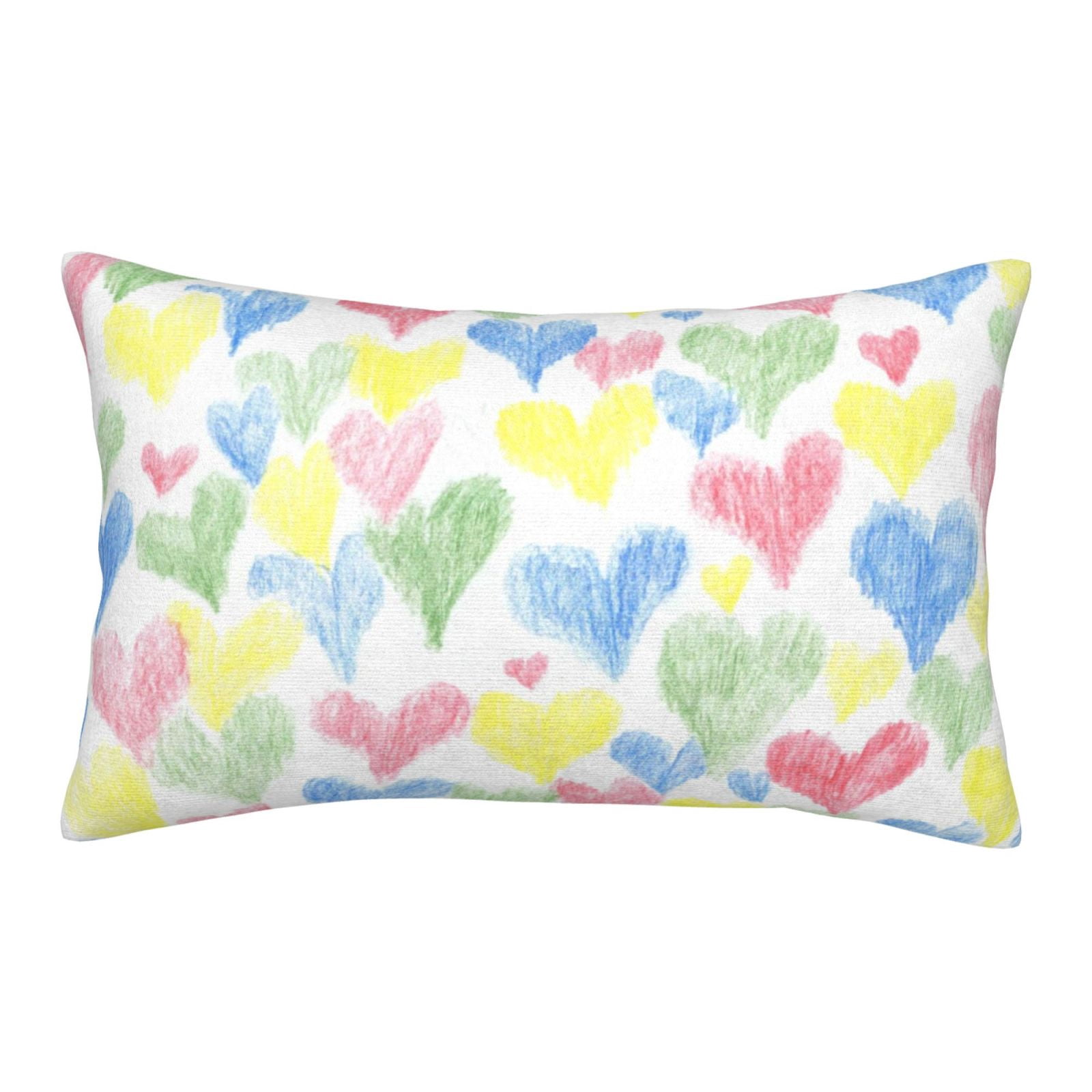 Bingfone Hand Drawn Colored Hearts Standard Size Pillowcase, Long ...