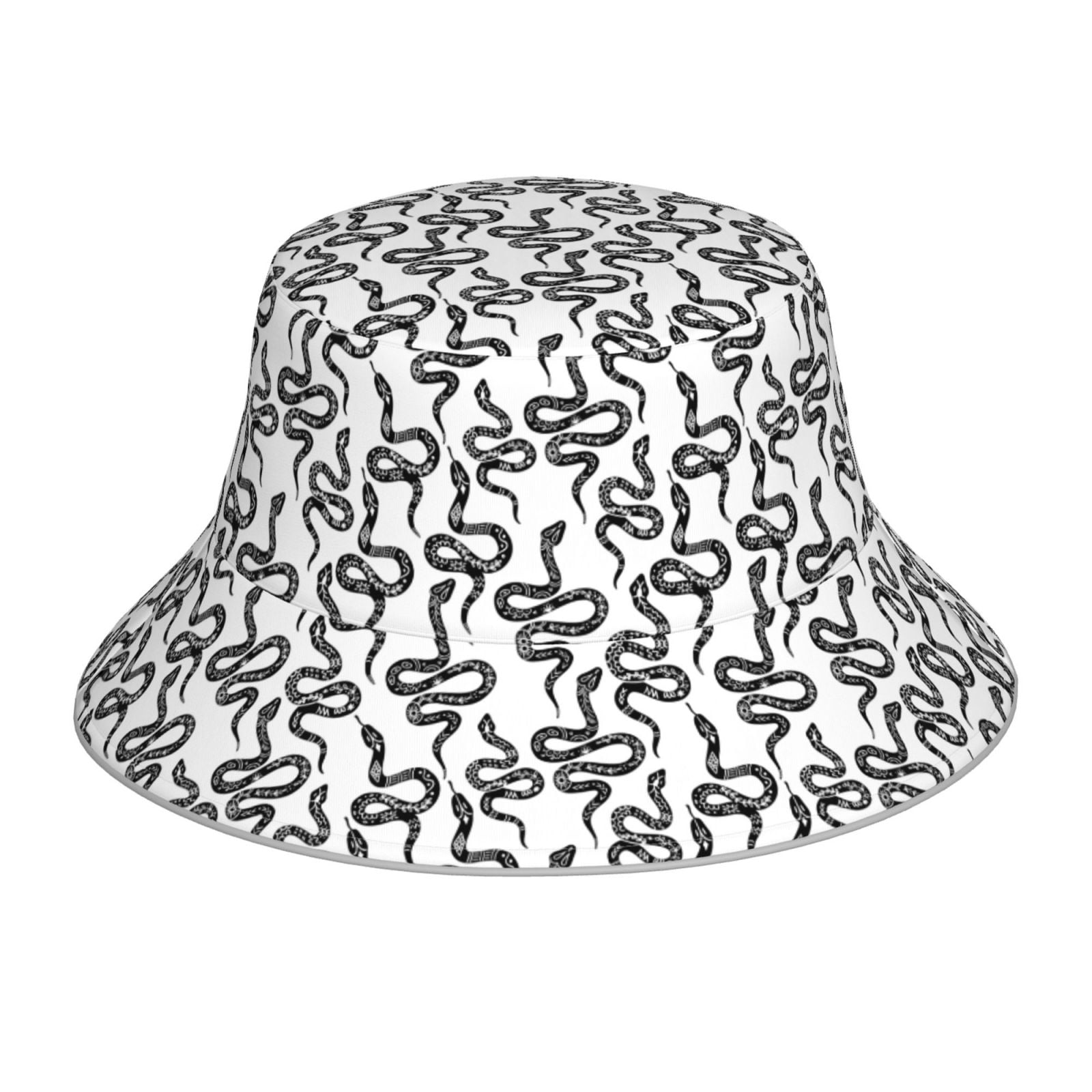 Bingfone Hand Drawn Snake Bucket Hat for Men Women,Packable Reversible ...