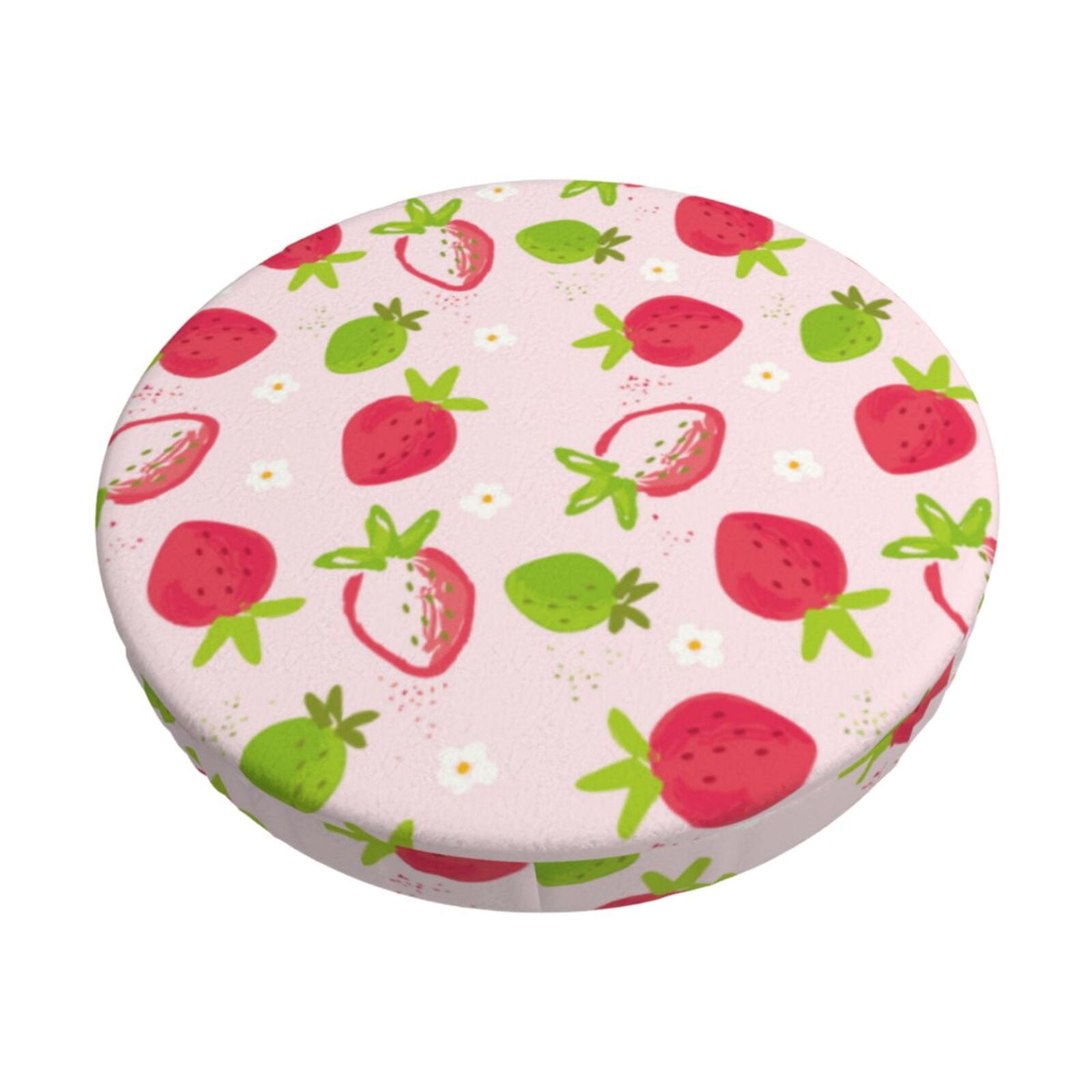 Bingfone Hand Drawn Strawberry Padded Round Bar Stool Cover Cushion ...