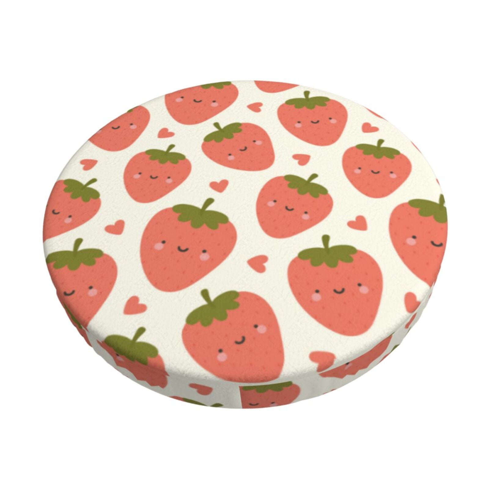 Bingfone Hand Drawn Strawberry Padded Round Bar Stool Cover Cushion ...