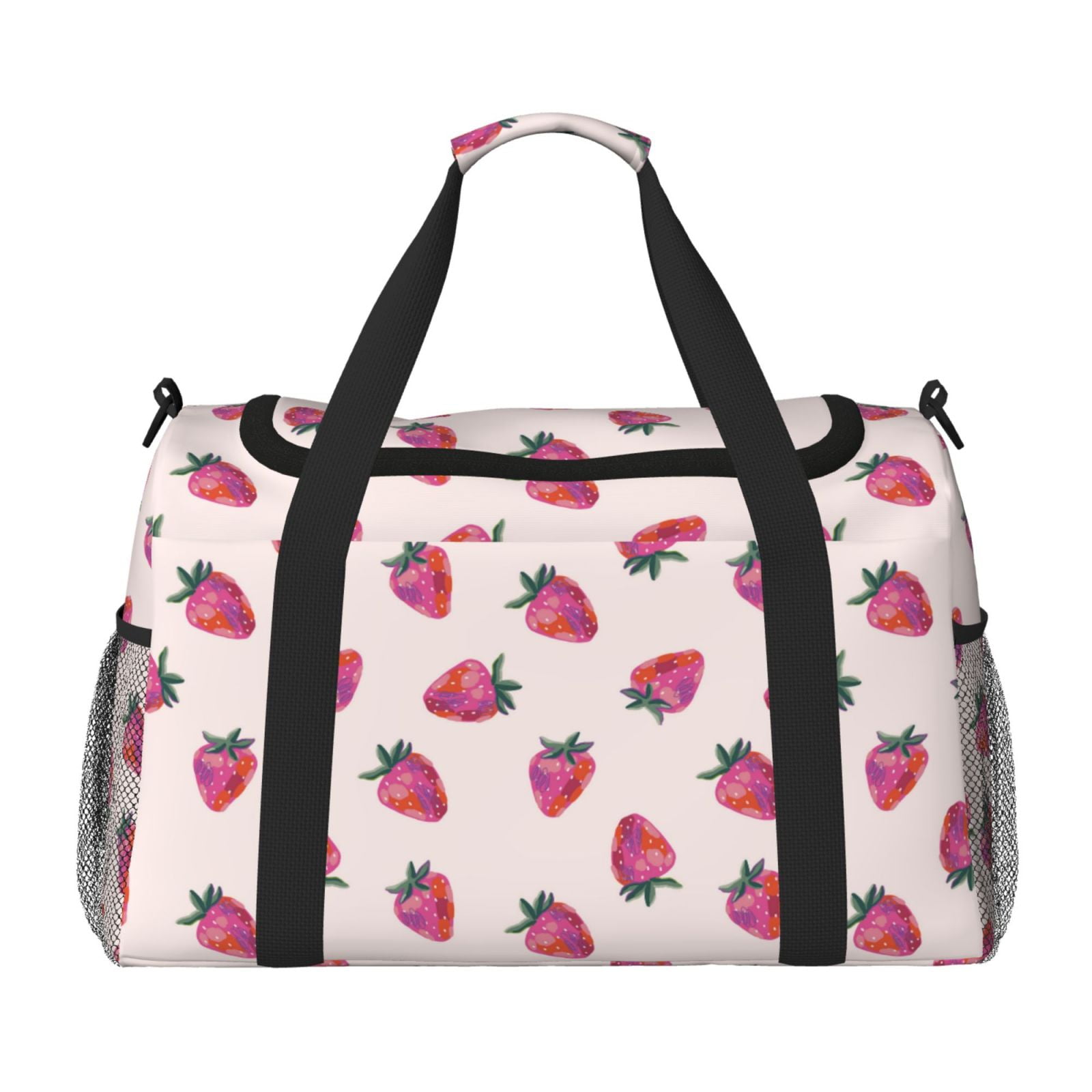 Bingfone Hand Drawn Strawberry Print Travel Duffel Tote Bag,Waterproof ...
