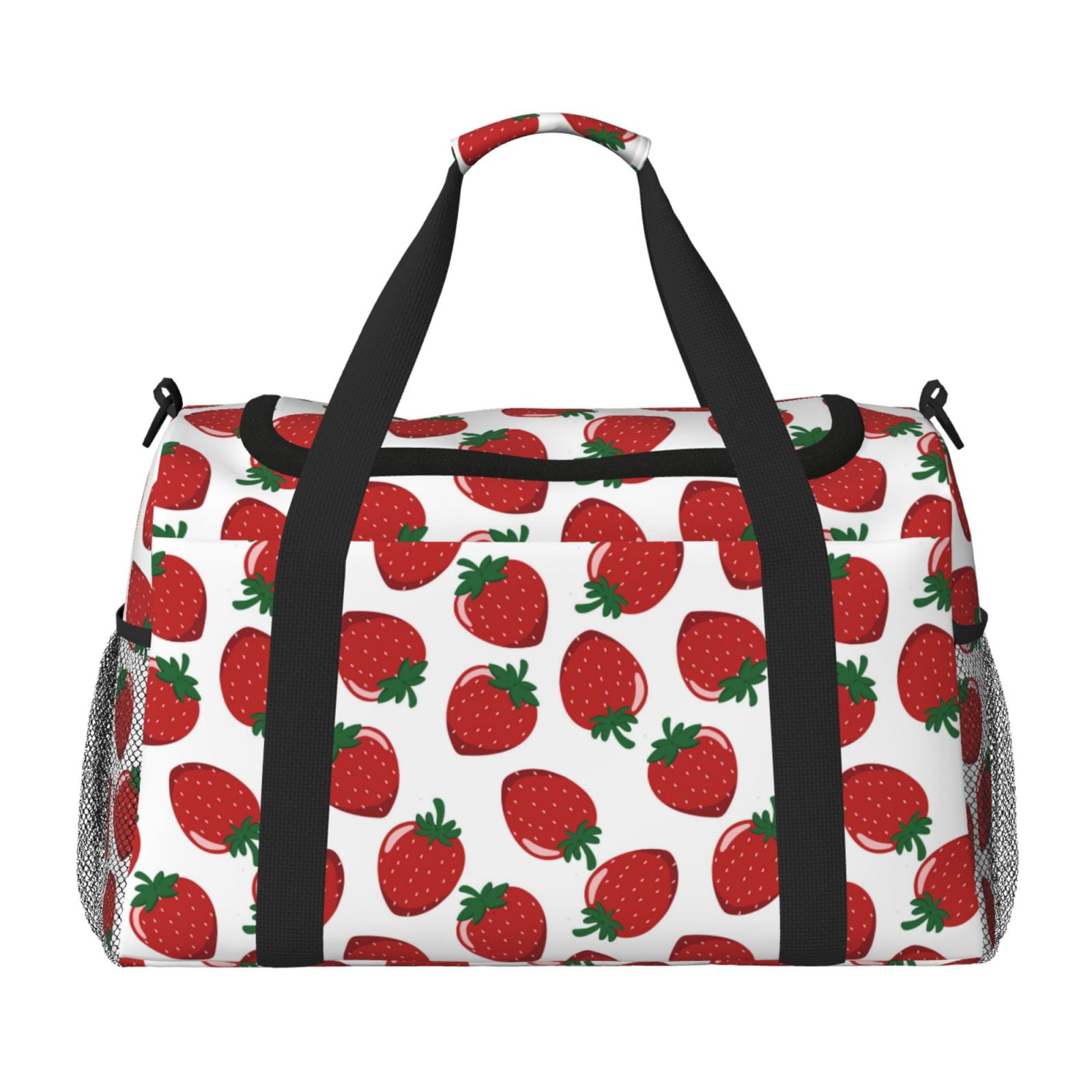 Bingfone Hand Drawn Strawberry Print Travel Duffel Tote Bag,Waterproof ...