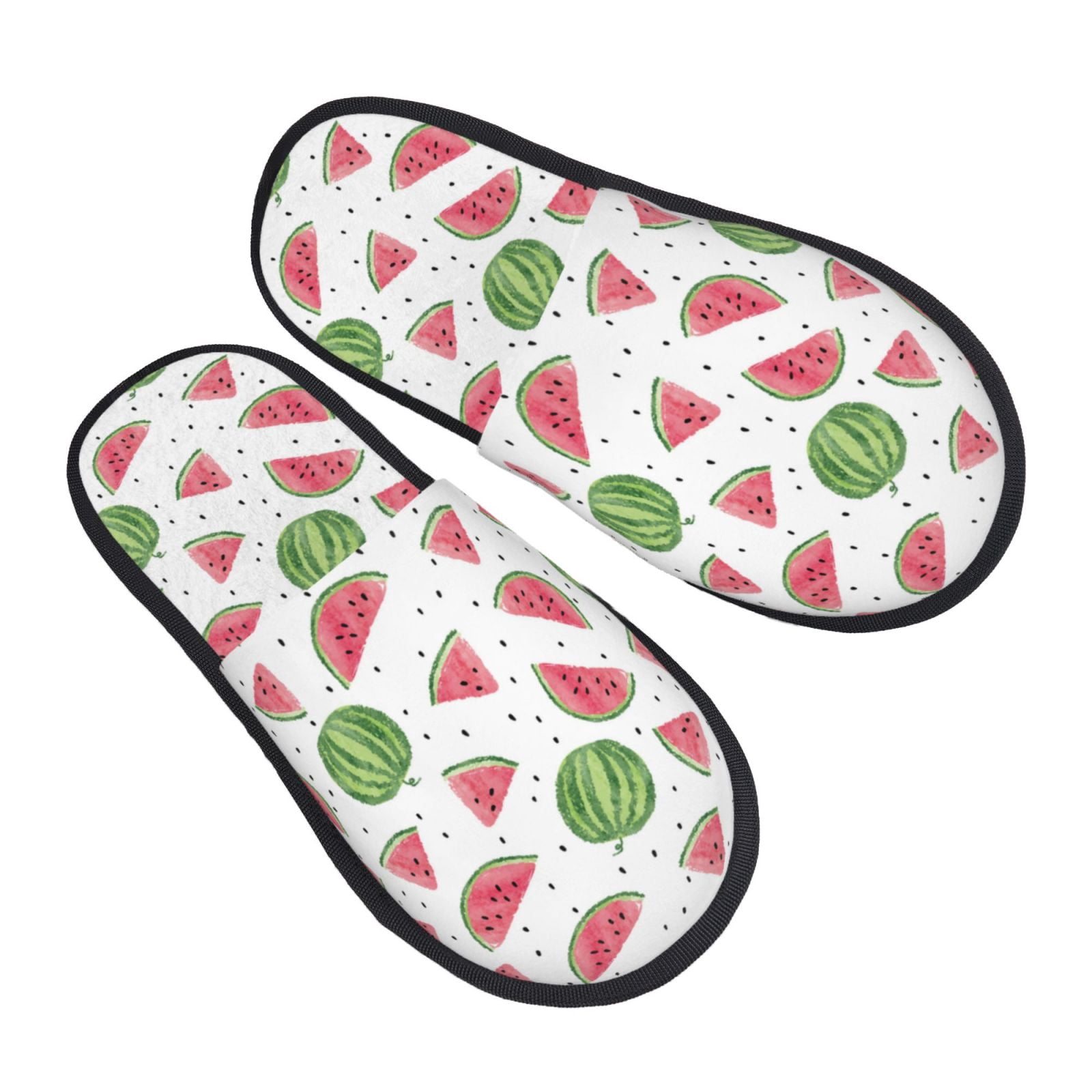Bingfone Hand Drawn Watermelon House Slippers for Women Men with Soft ...